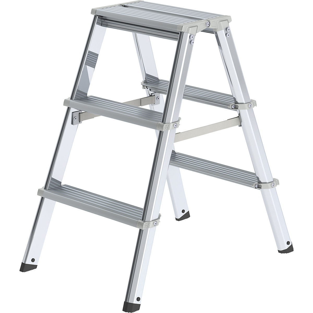 Aluminium step ladder, double sided access – MUNK: with ergonomically ...