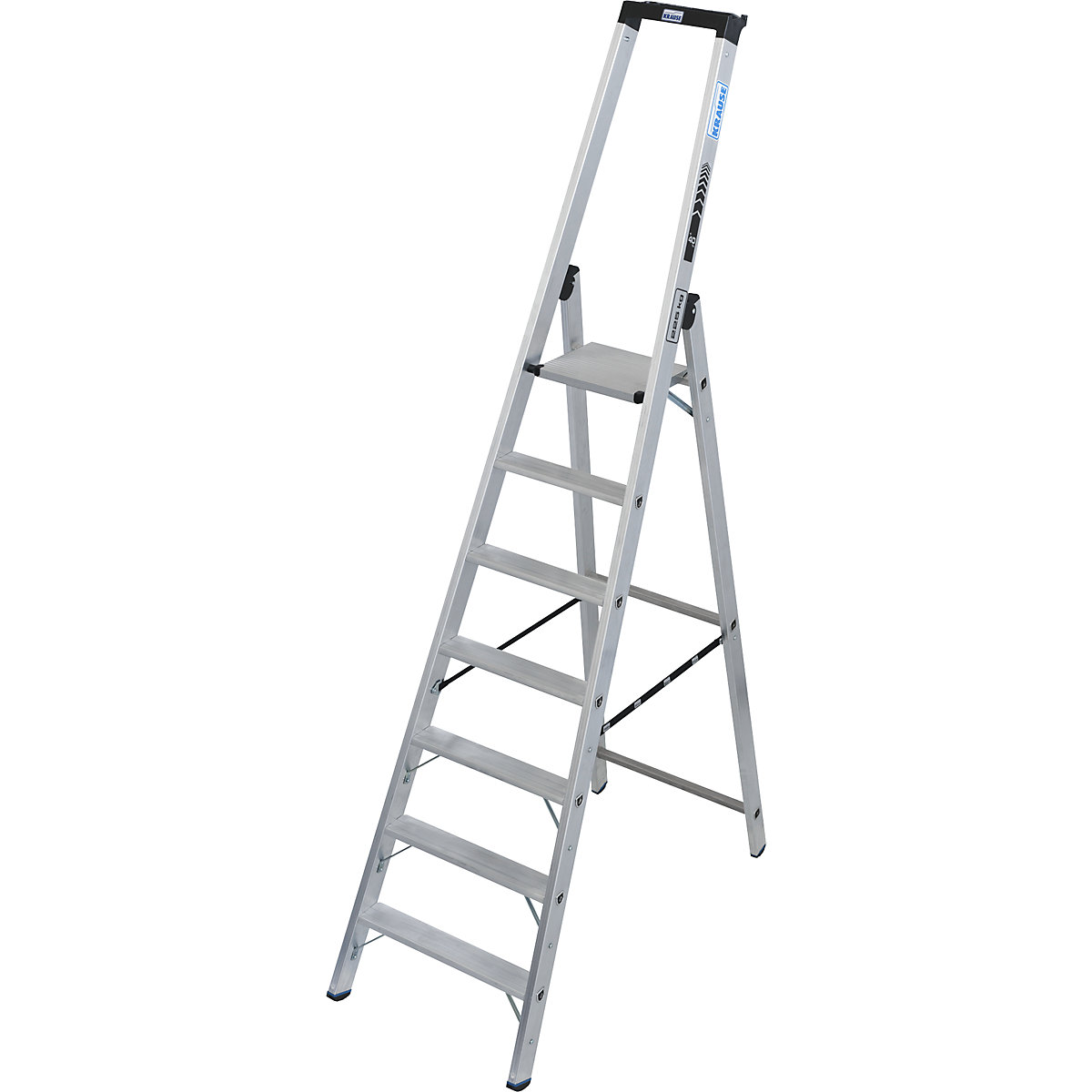 Heavy duty step ladder – KRAUSE: single sided access, up to 225 kg ...