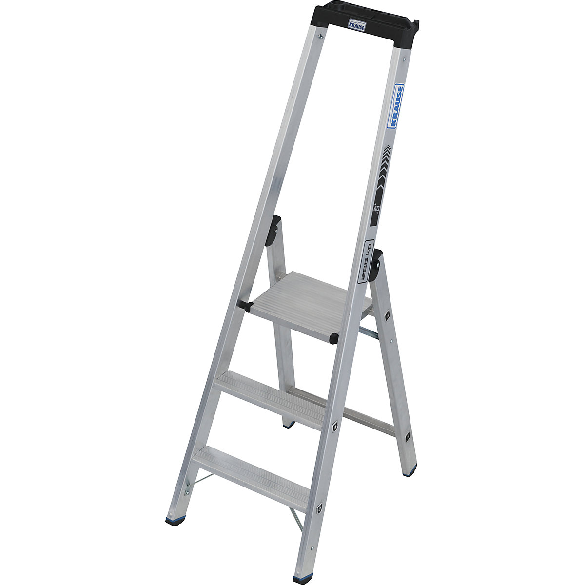 Heavy duty step ladder – KRAUSE: single sided access, up to 225 kg ...