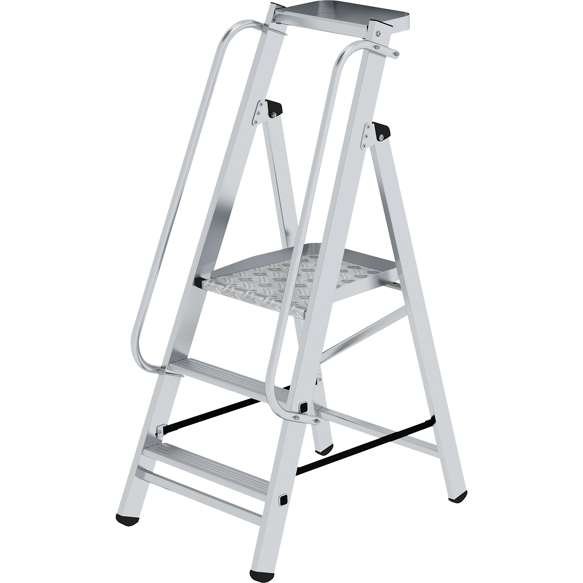 Mobile safety steps, plug-in – MUNK: with handrail | kaiserkraft