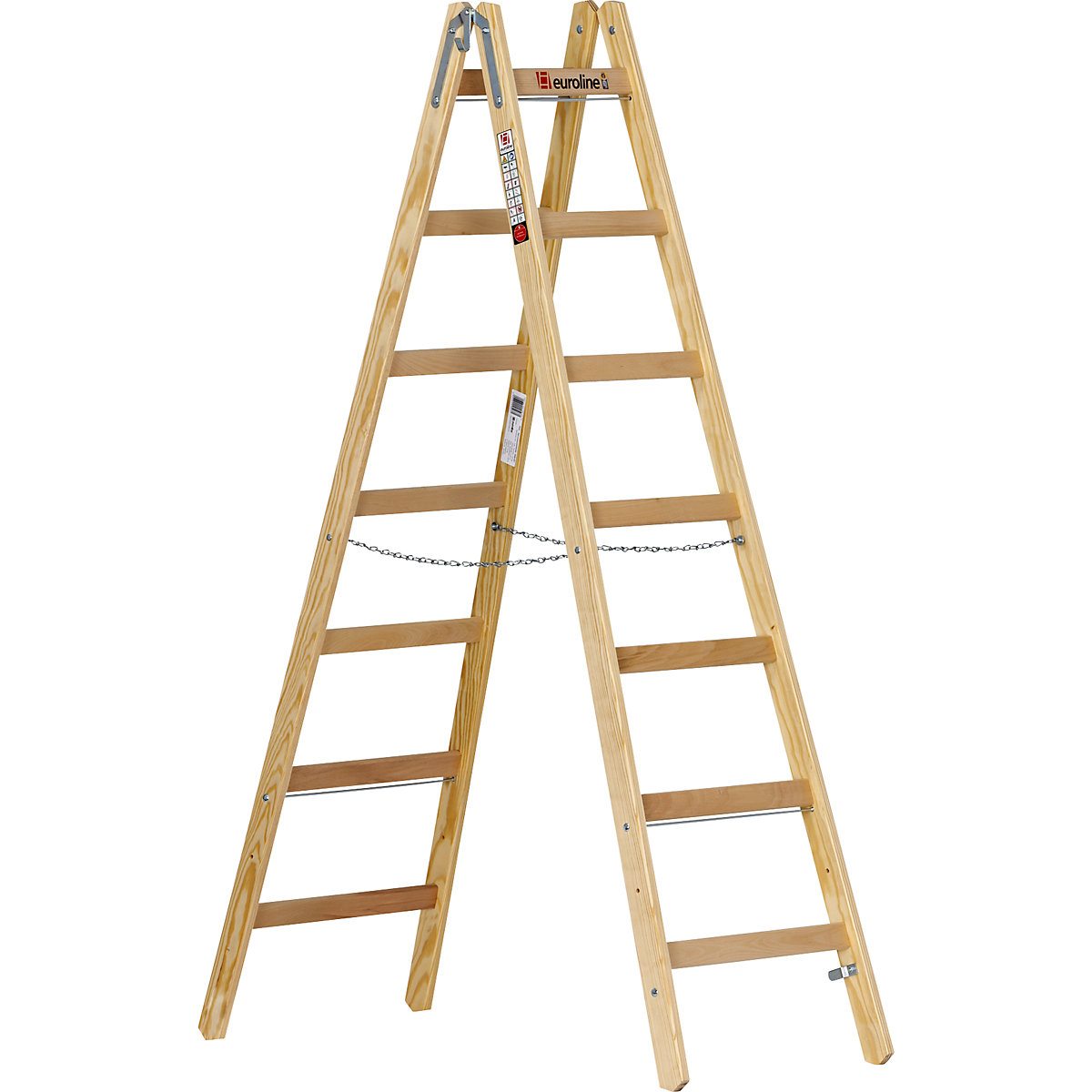 Wooden rung ladder – euroline: with bucket hook | kaiserkraft