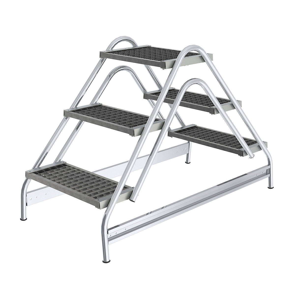 MUNK – Aluminium work platform: steps made of steel grate, double sided ...