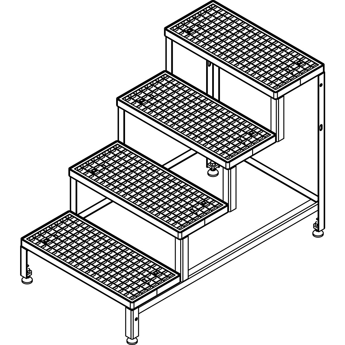 EUROKRAFTpro – Stairway for modular platform system: with mesh treads ...