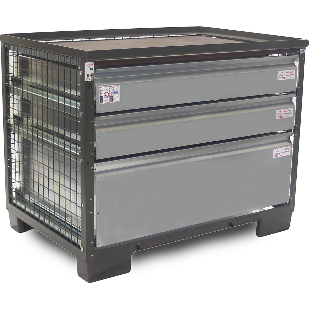 Gitterbox: niedrige Bauform, mit 4 festen Wänden | KAISER+KRAFT Deutschland