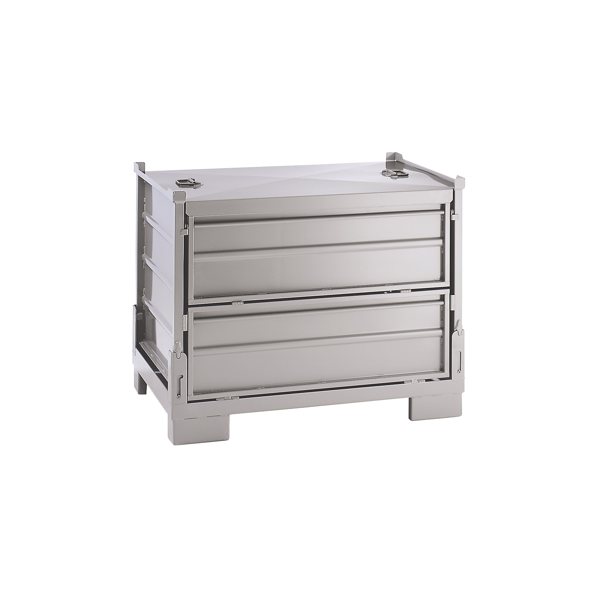 Stapelbox faltbar, LxBxH 1200 x 800 x 970 mm: Seitenwände aus ...