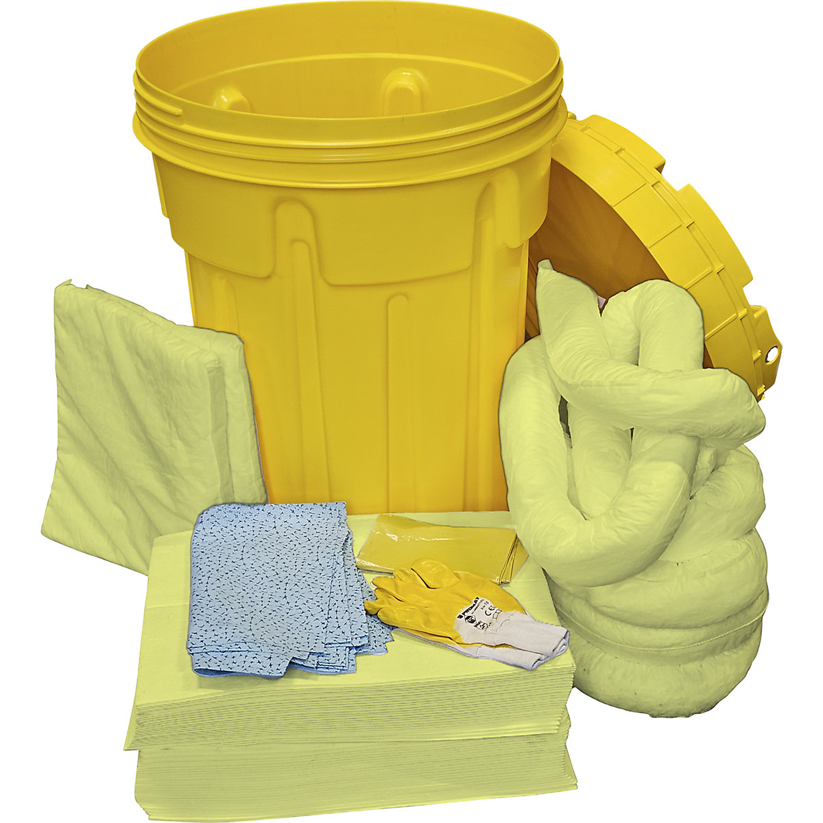 Kit for spillage emergencies – eurokraft basic: in a safety drum ...