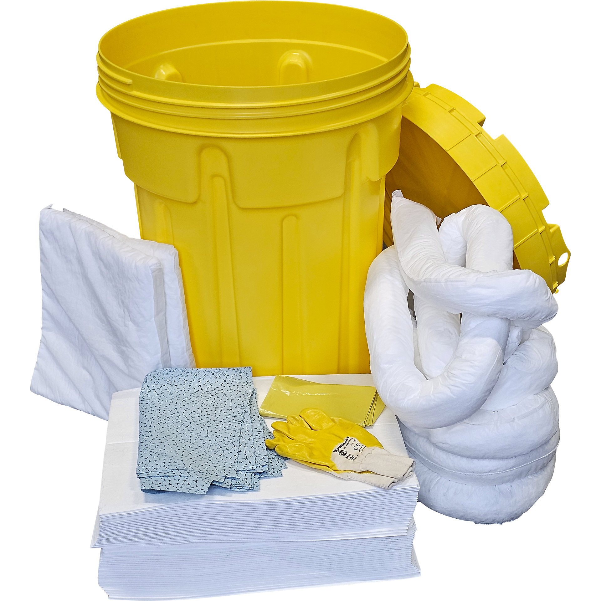Kit for spillage emergencies – eurokraft basic: in a safety drum, absorption 100 l | kaiserkraft