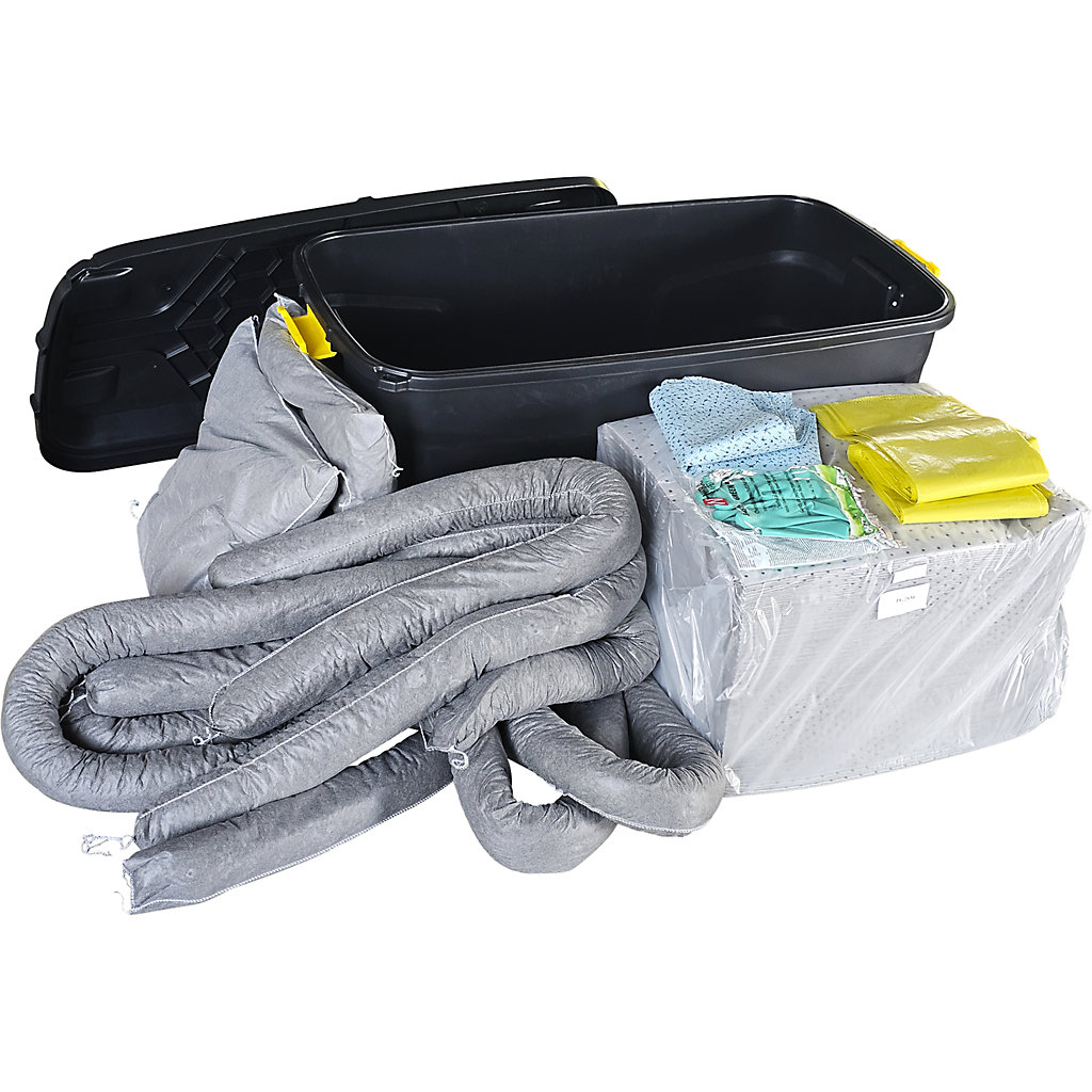 Spillage emergency kit in a wheeled case – eurokraft basic: absorption ...