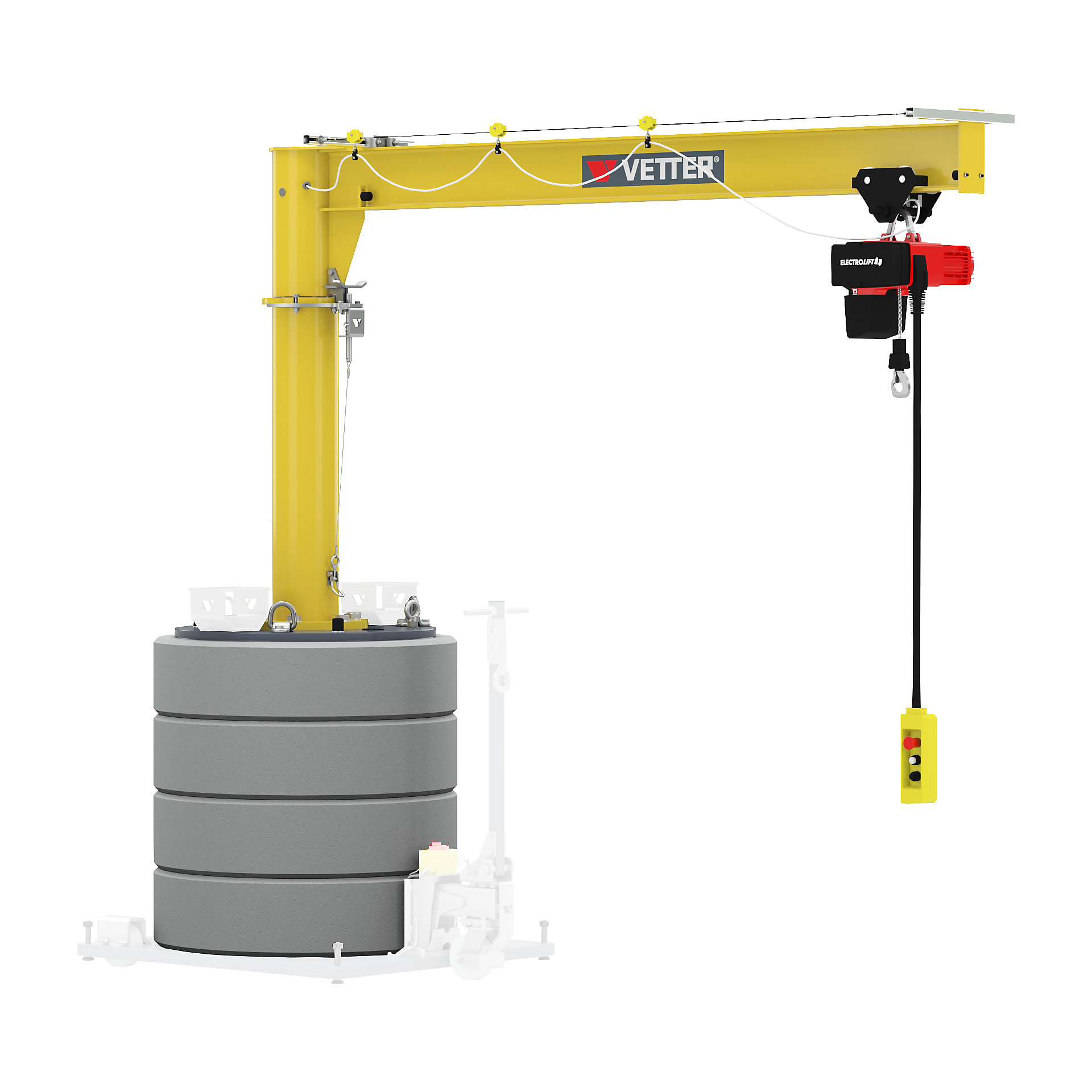 Mobile post mounted jib crane – Vetter: slewing range 360°, max. load ...