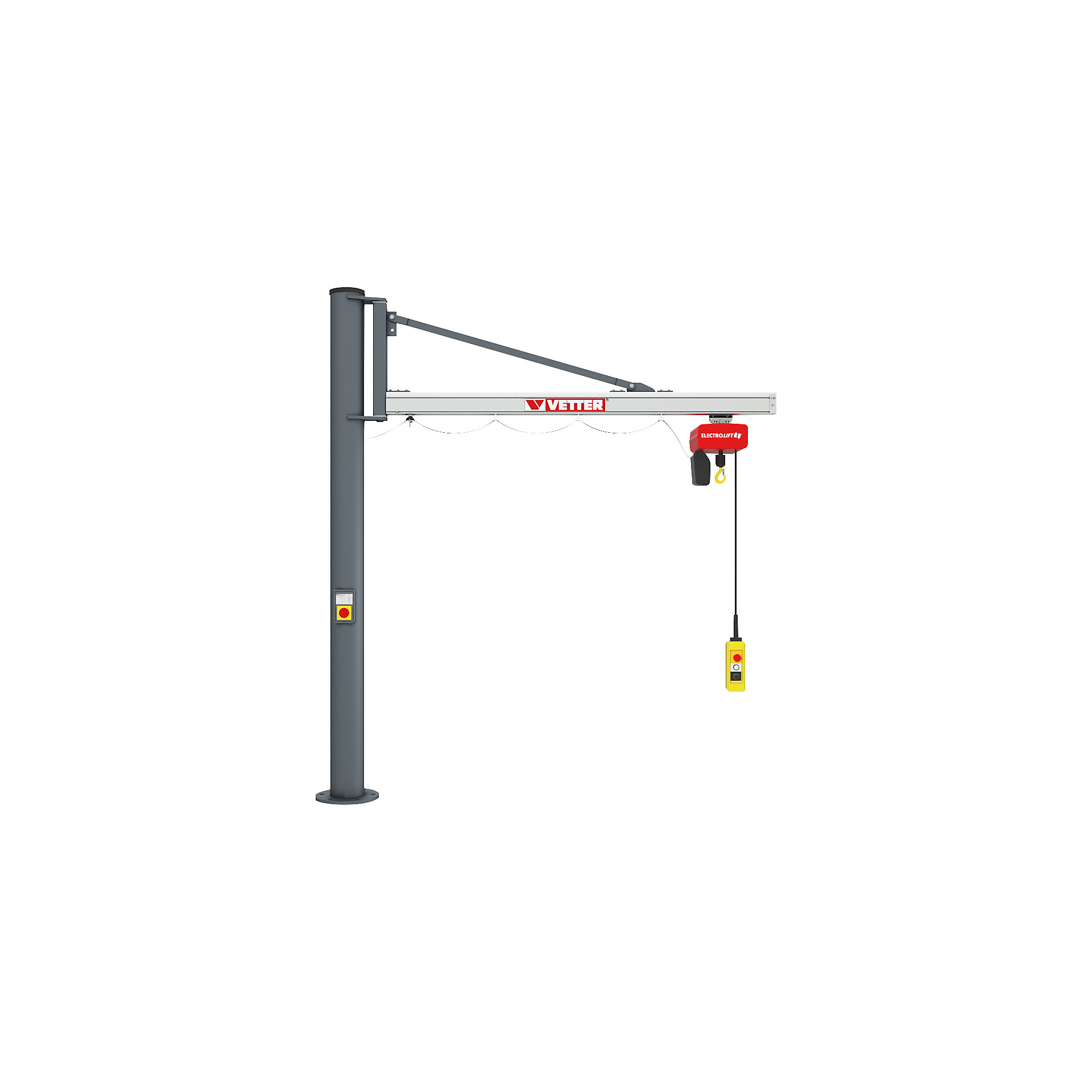 UNILIFT US post mounted jib crane – Vetter: with BL electric chain ...