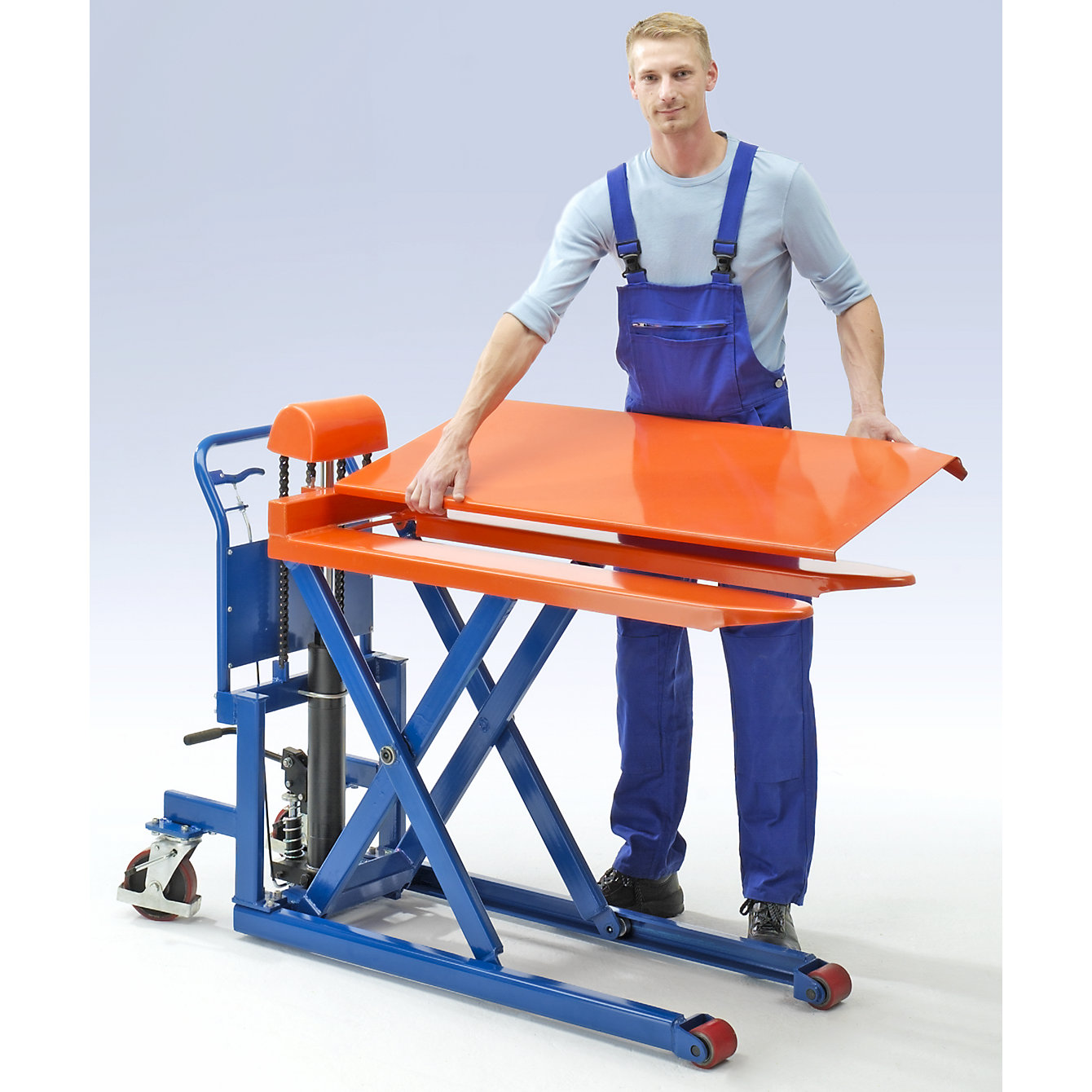 Low profile platform truck with forks, platform: max. load 1000 kg ...