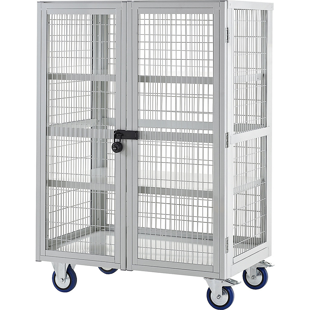 Mobile Mesh Cage Storage Trolley | 1655h x 900w x 600d mm | Blue | 2 ...