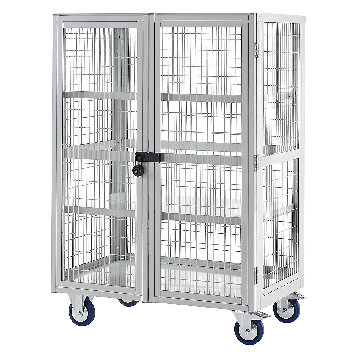 Mobile Mesh Cage Storage Trolley | 1955h x 1200w x 600d mm | Blue | 2 ...