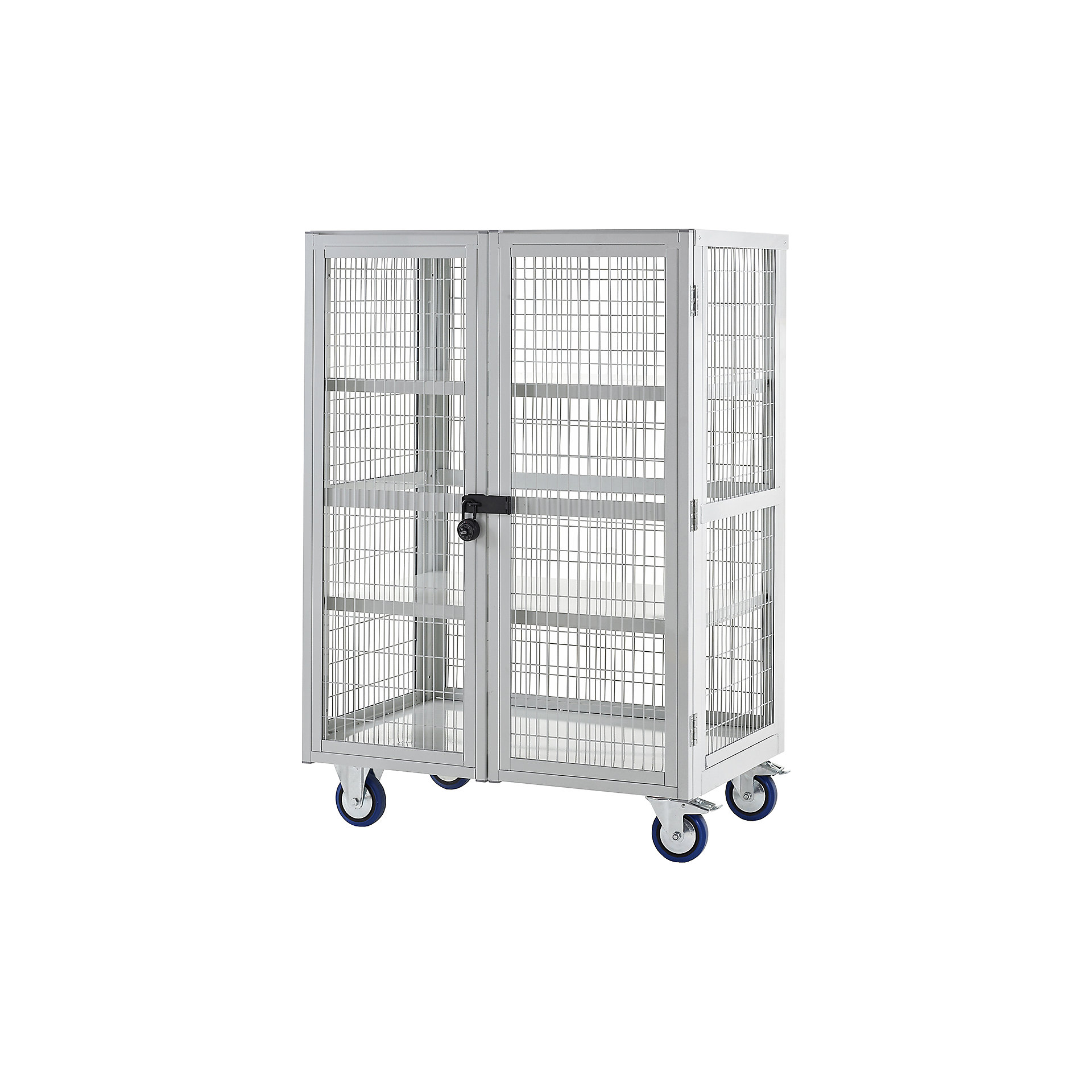 Mobile Mesh Cage Storage Trolley | 1655h x 900w x 600d mm | Blue | 2 ...