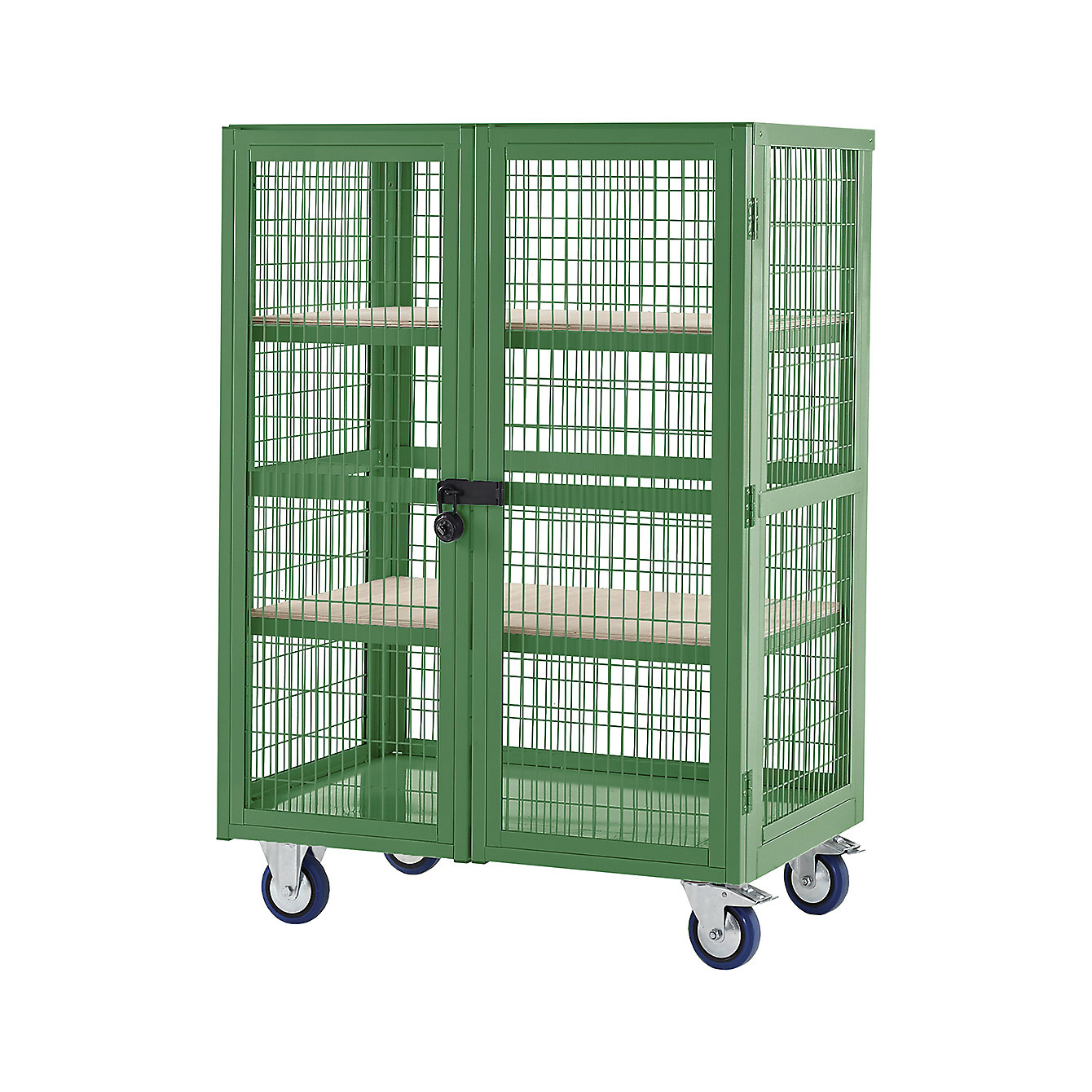 Mobile Mesh Cage Storage Trolley | 1955h x 900w x 600d mm | Green | 2 ...