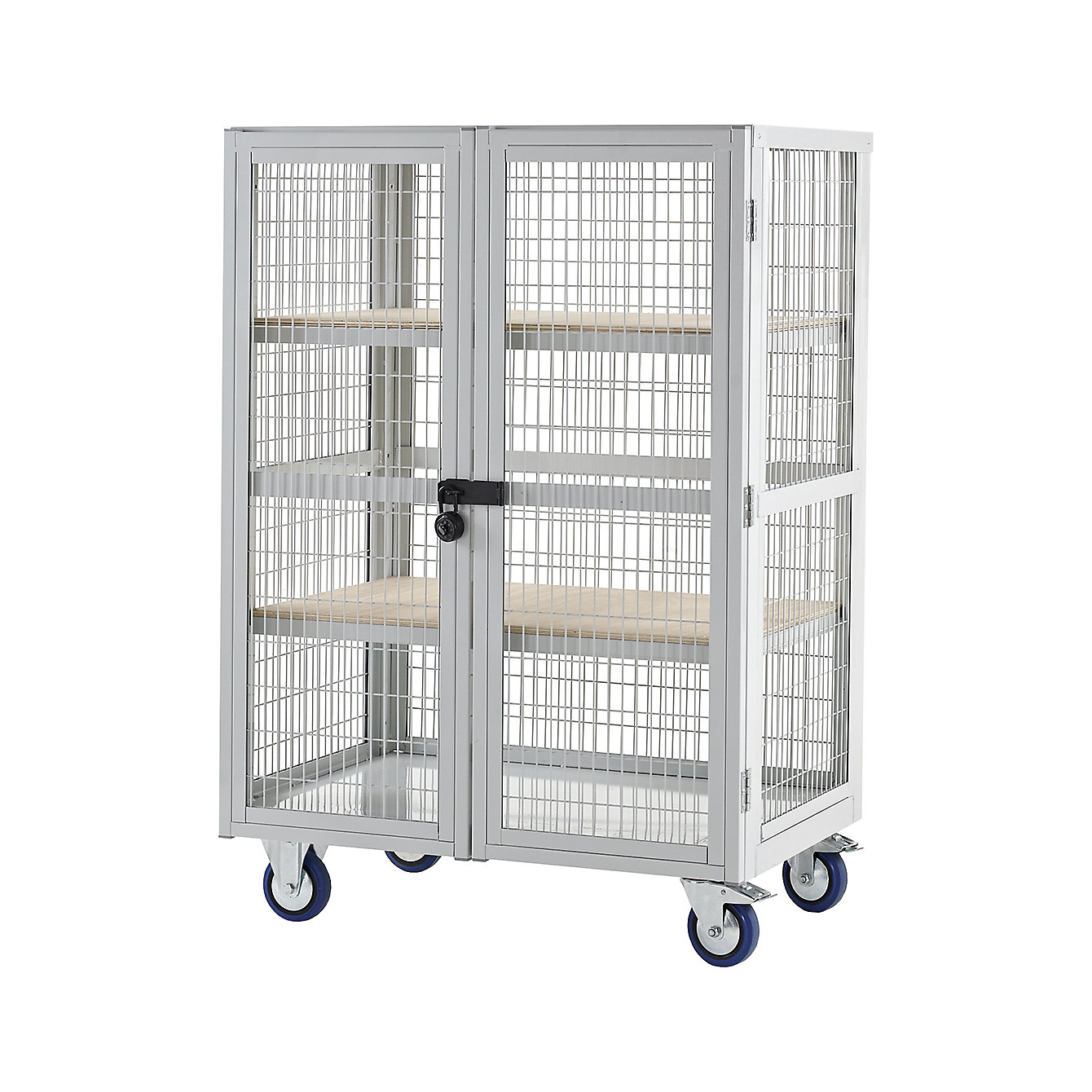 Mobile Mesh Cage Storage Trolley | 1955h x 1200w x 600d mm | Light Grey ...