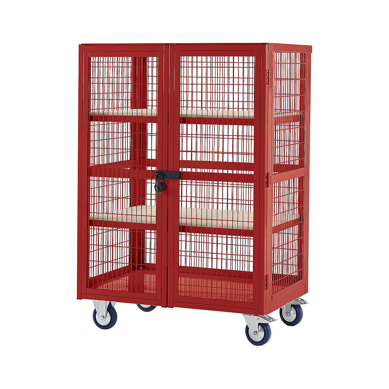 Mobile Mesh Cage Storage Trolley | 1955h x 900w x 600d mm | Red | 2 ...