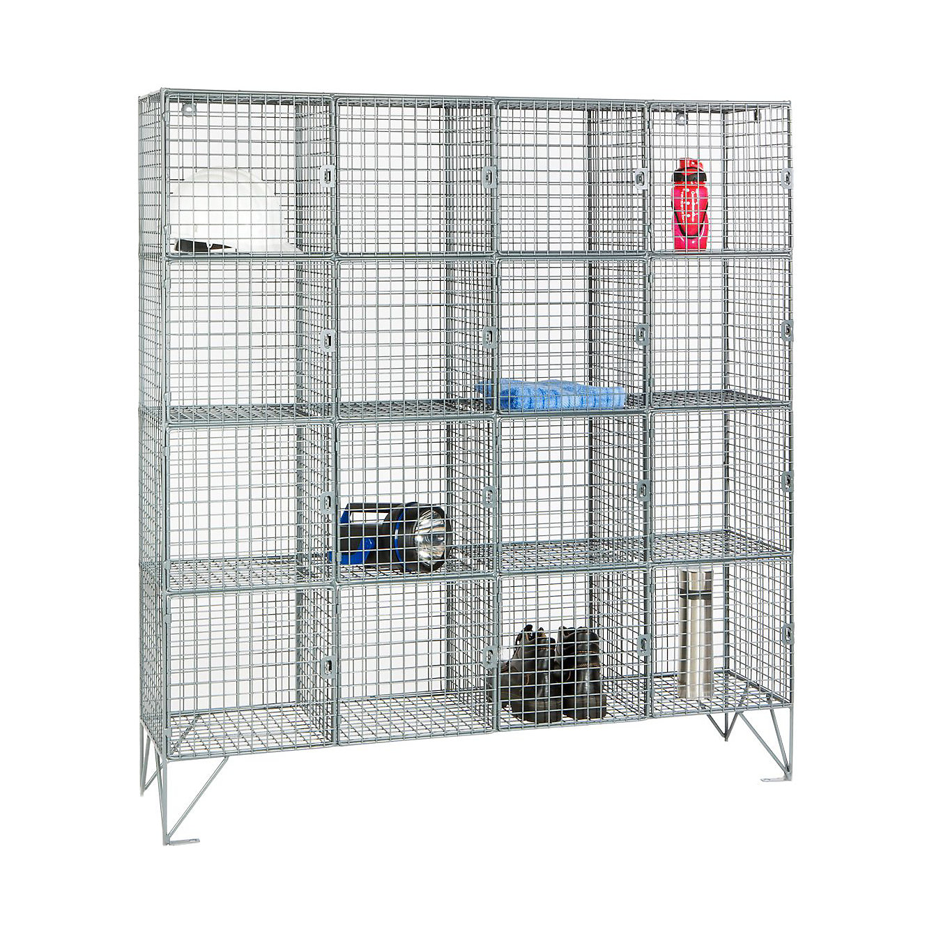 Zinc Wire Mesh Sixteen Compartment Lockers | BiGDUG