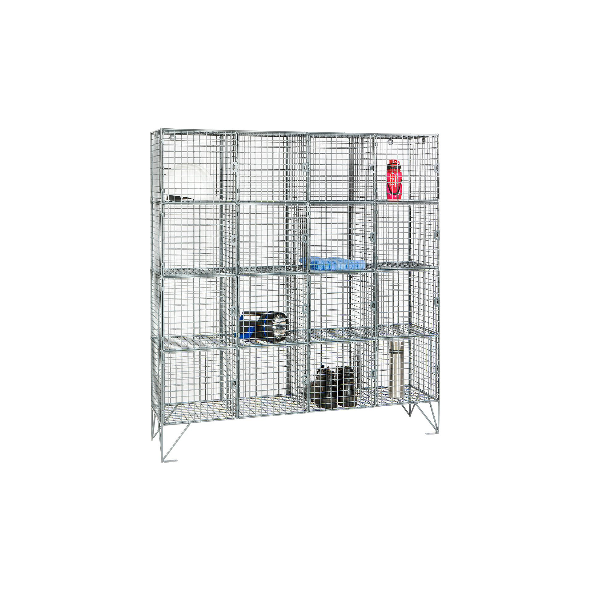 Zinc Wire Mesh Sixteen Compartment Locker | 1360h x 1220w x 450d mm ...