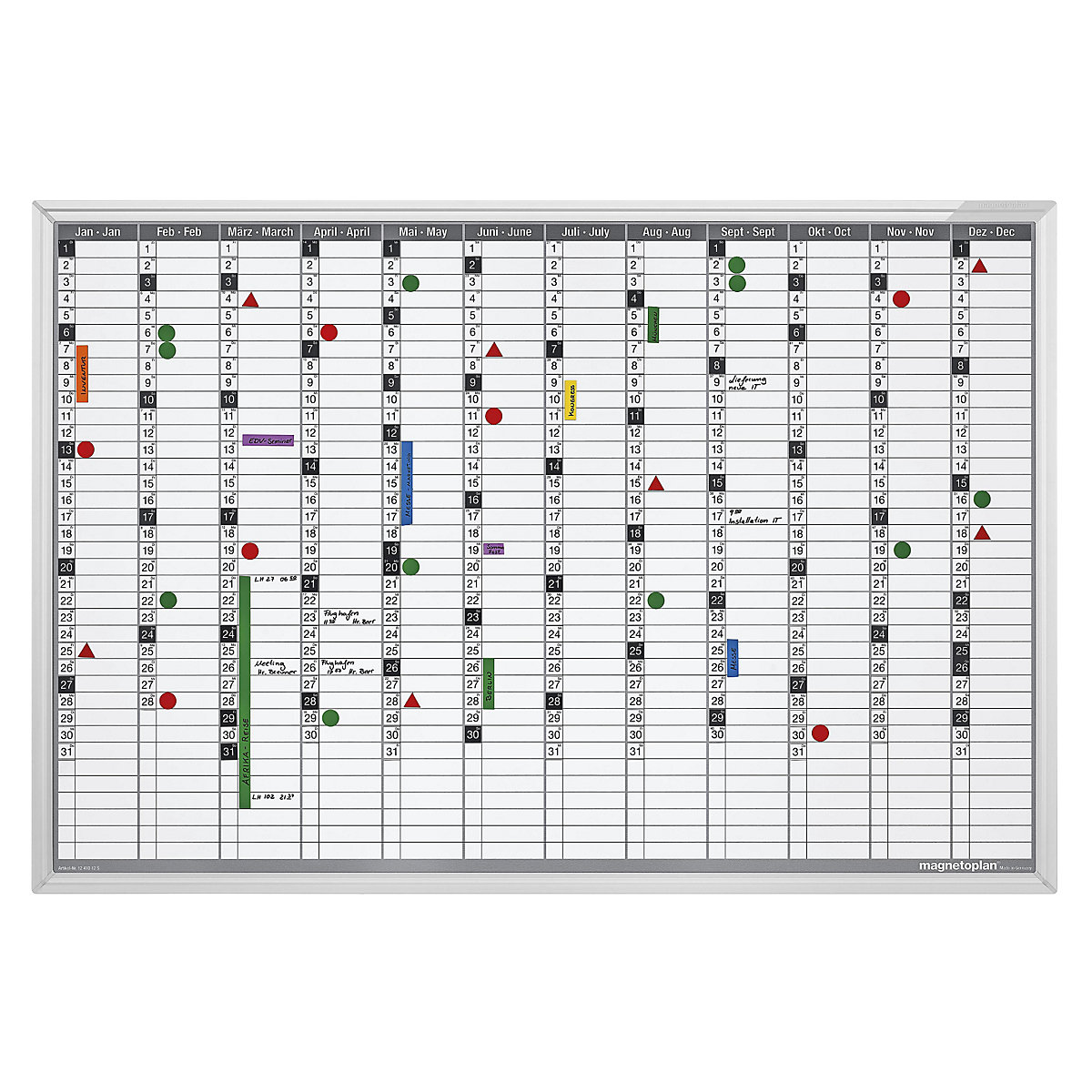 magnetoplan – Kit de planning annuel MANAGER type CC: semaine de 7 ...