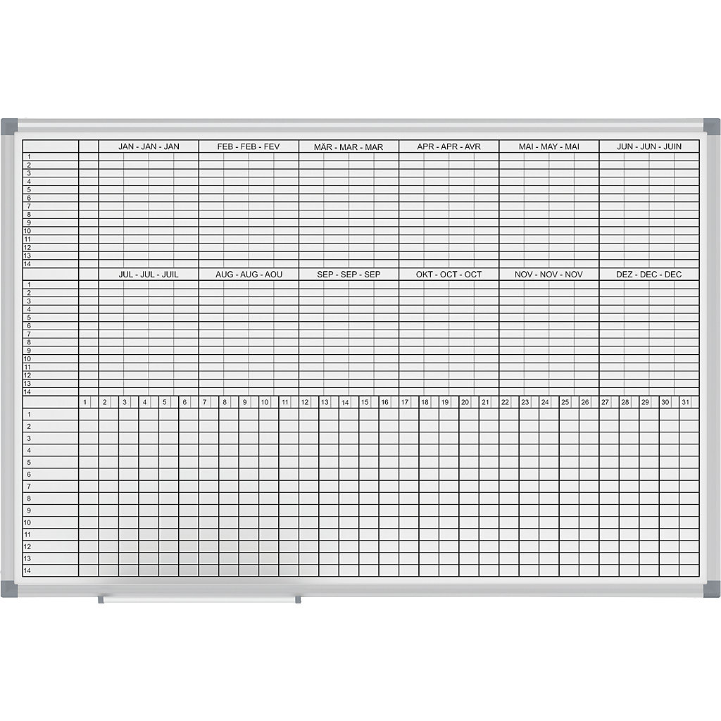 Tableau planning MAULstandard – MAUL: planning mensuel/annuel, peint ...