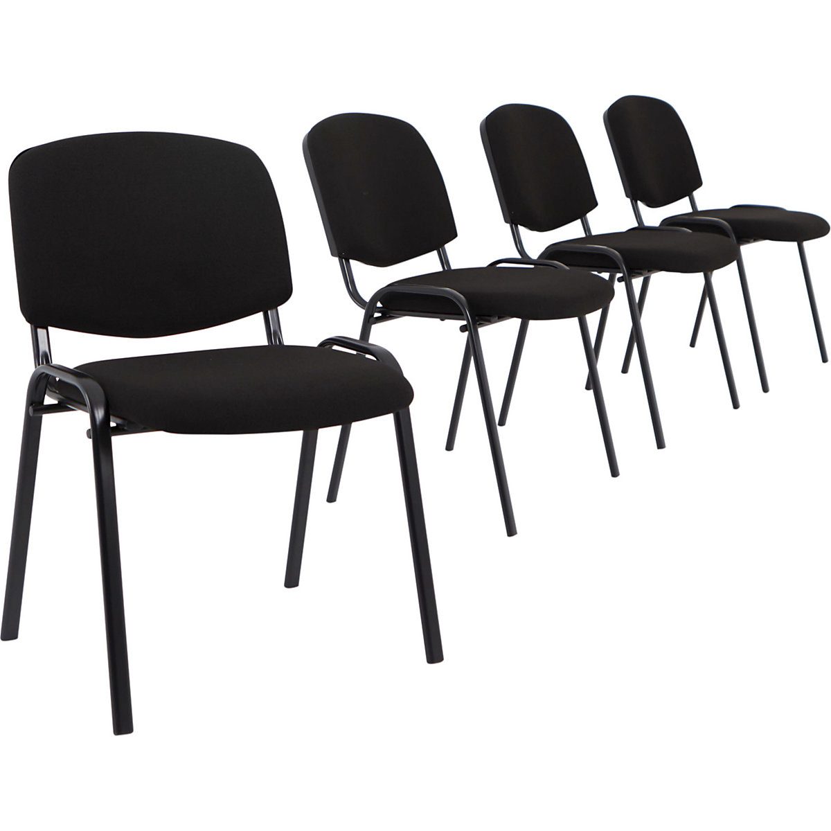 BiGDUG Essentials Conference Chair With Black Frame (4 Pack) | Black ...