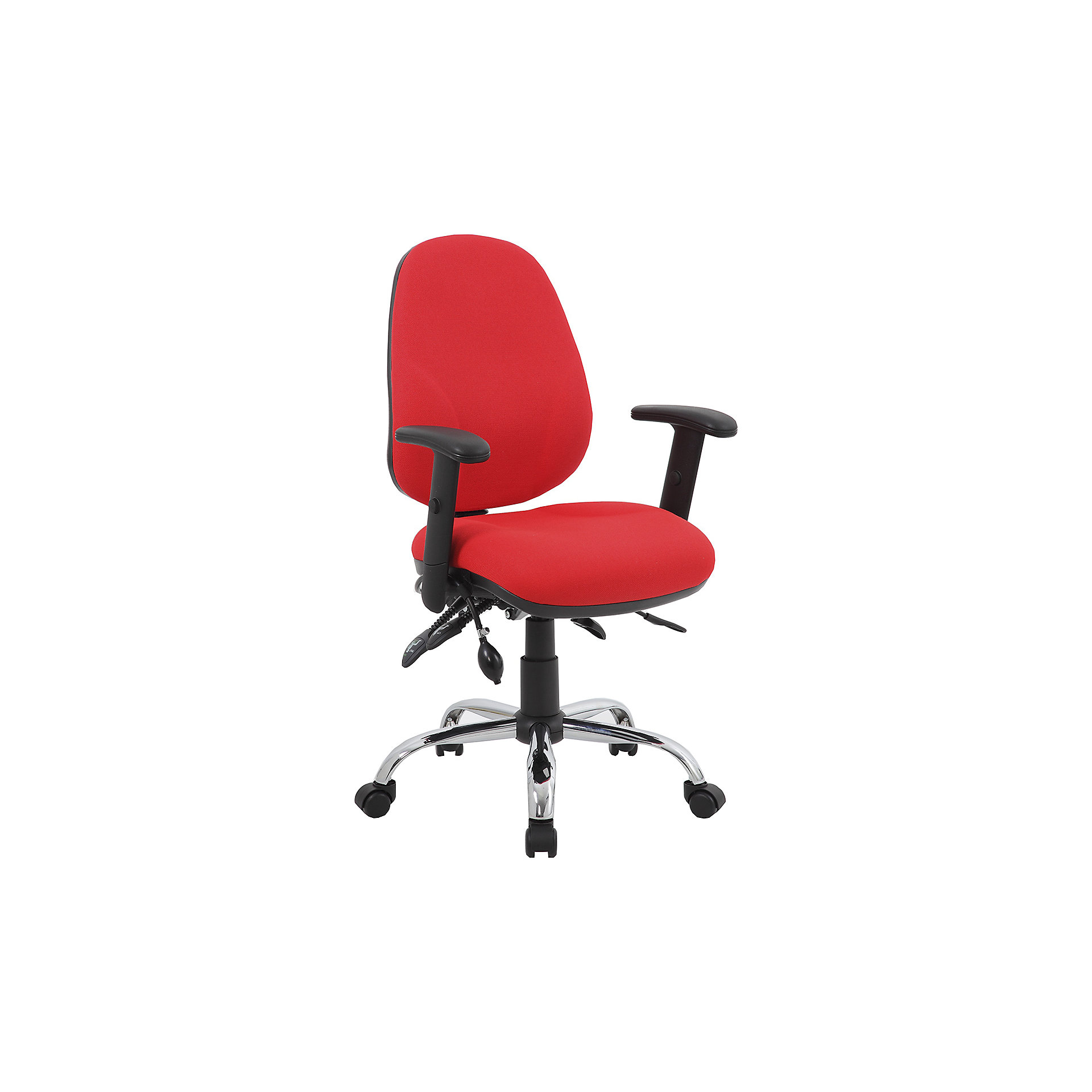 Fully Loaded Comfort Ergo Operator Task Chair With Arms | Red ...