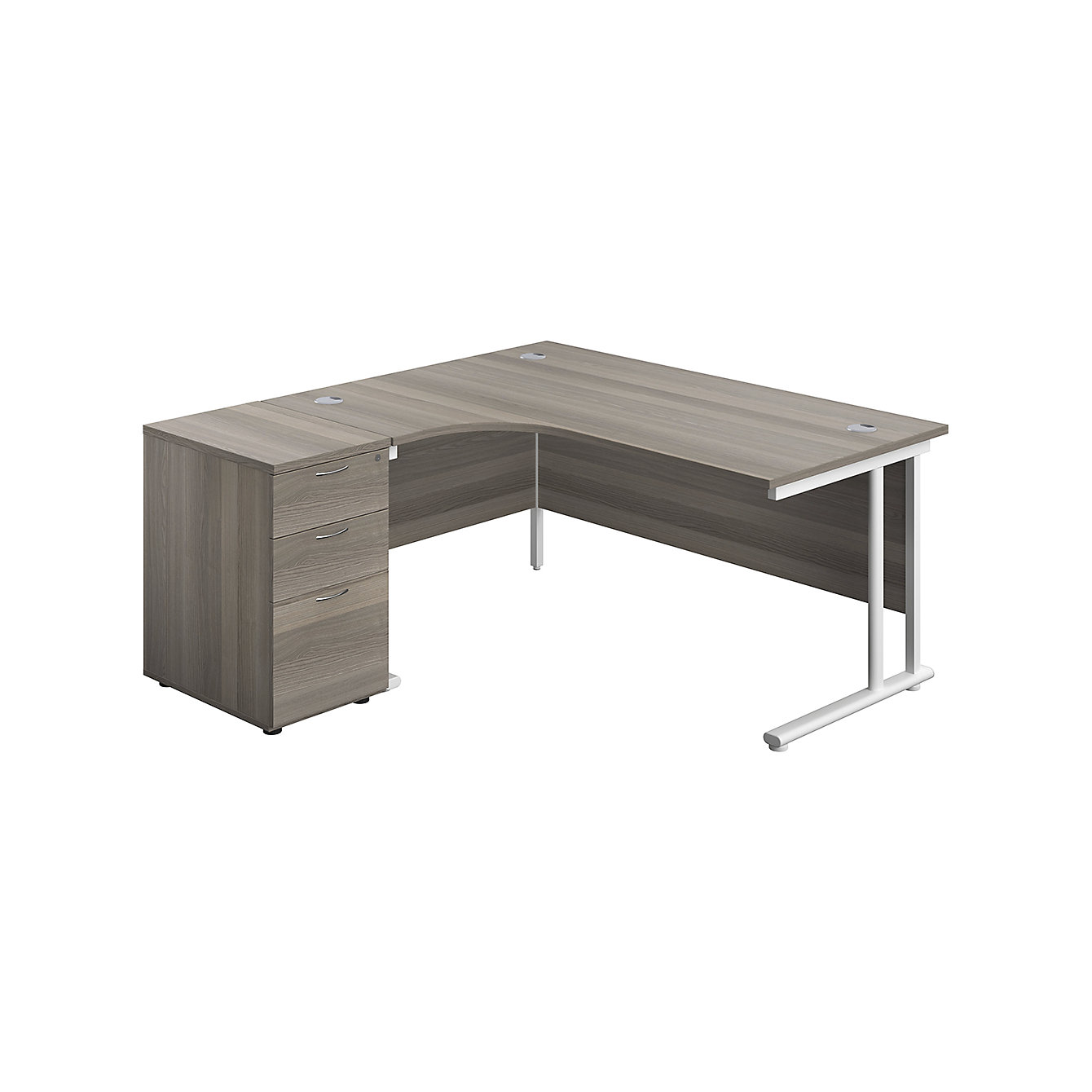 Commerce II Deluxe Ergonomic Office Desks With Desk High Pedestal ...