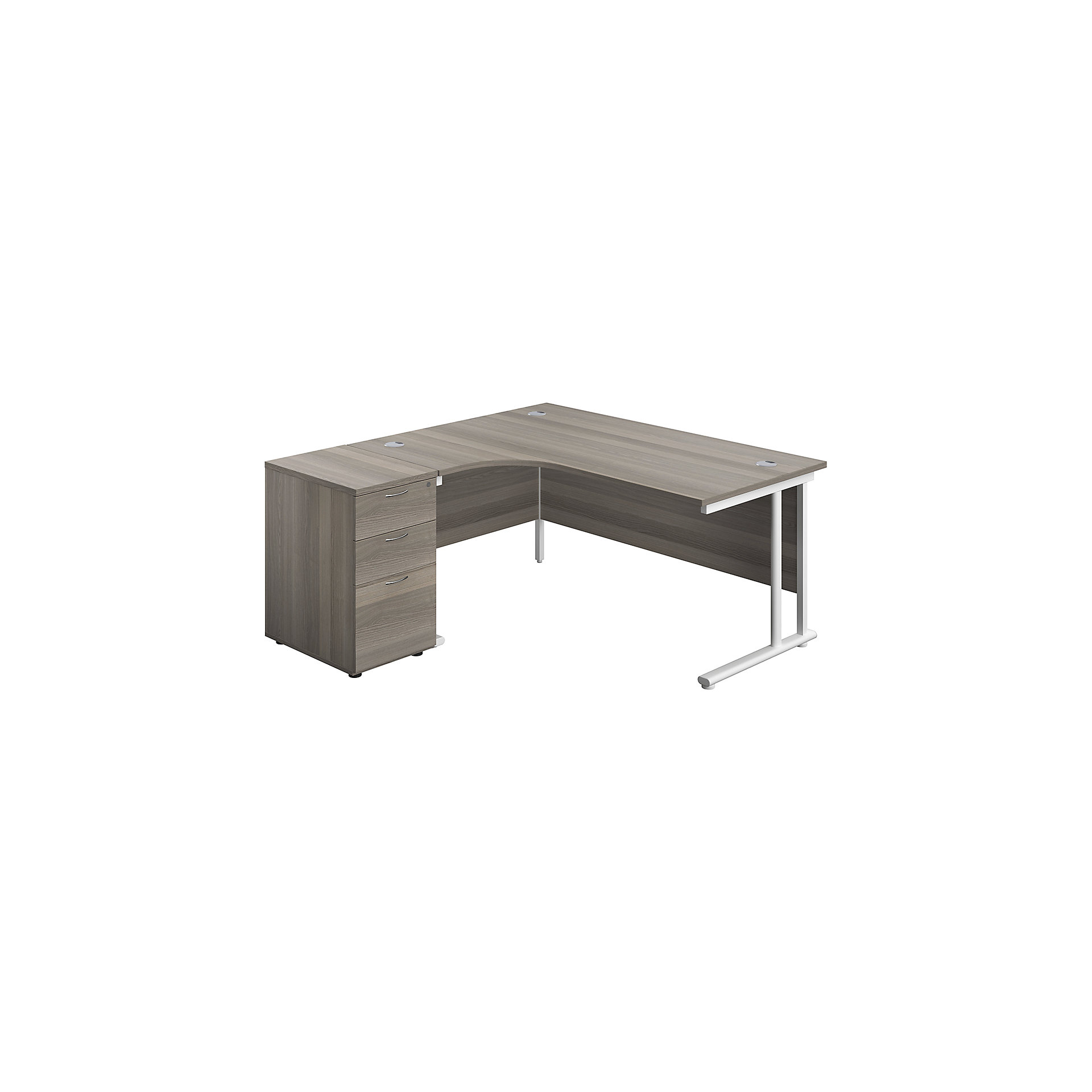 Commerce II Deluxe Ergonomic Office Desks With Desk High Pedestal ...