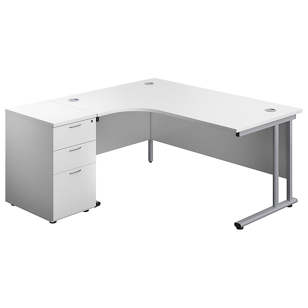 Commerce II Deluxe Ergonomic Office Desks With Desk High Pedestal ...