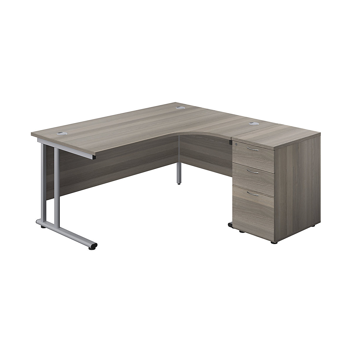 Commerce II Deluxe Ergonomic Office Desks With Desk High Pedestal ...