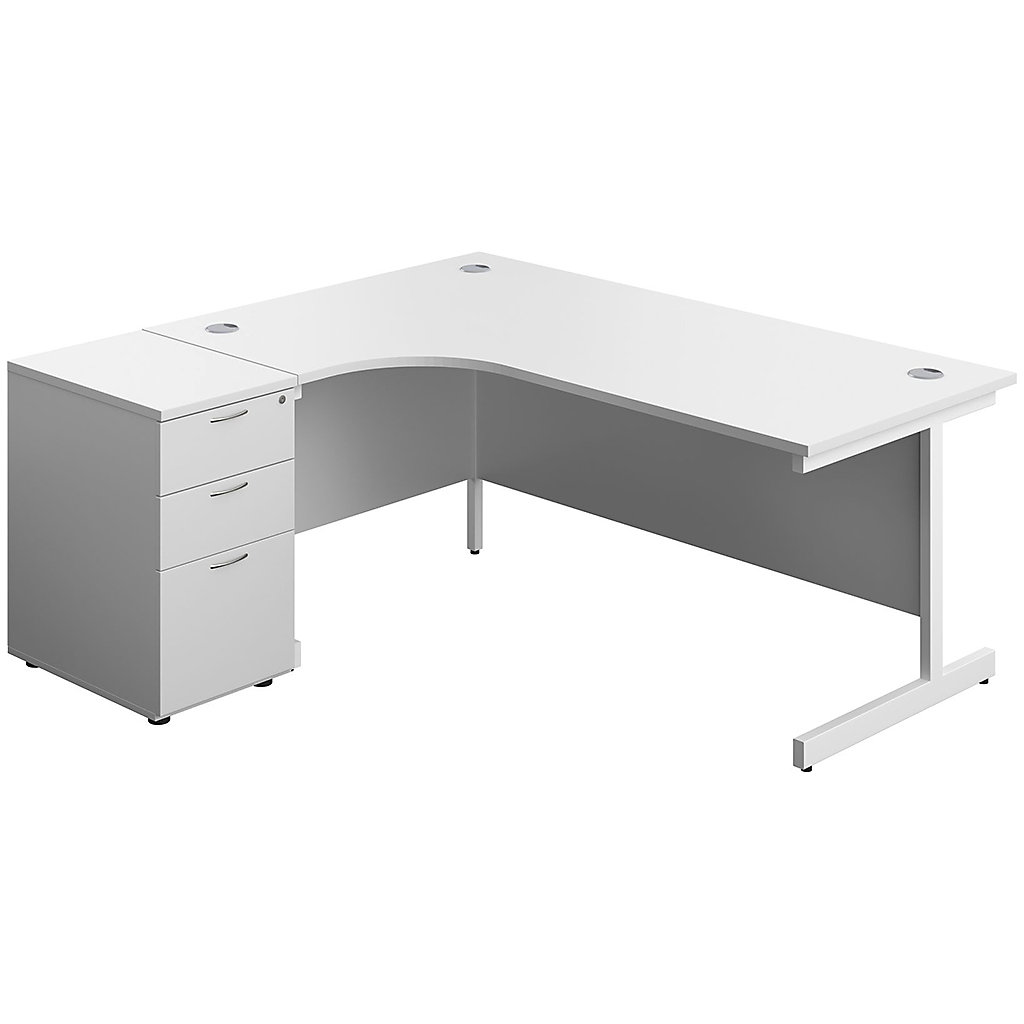 Commerce II Ergonomic Desks With Desk High Pedestal | Office Desks | BiGDUG