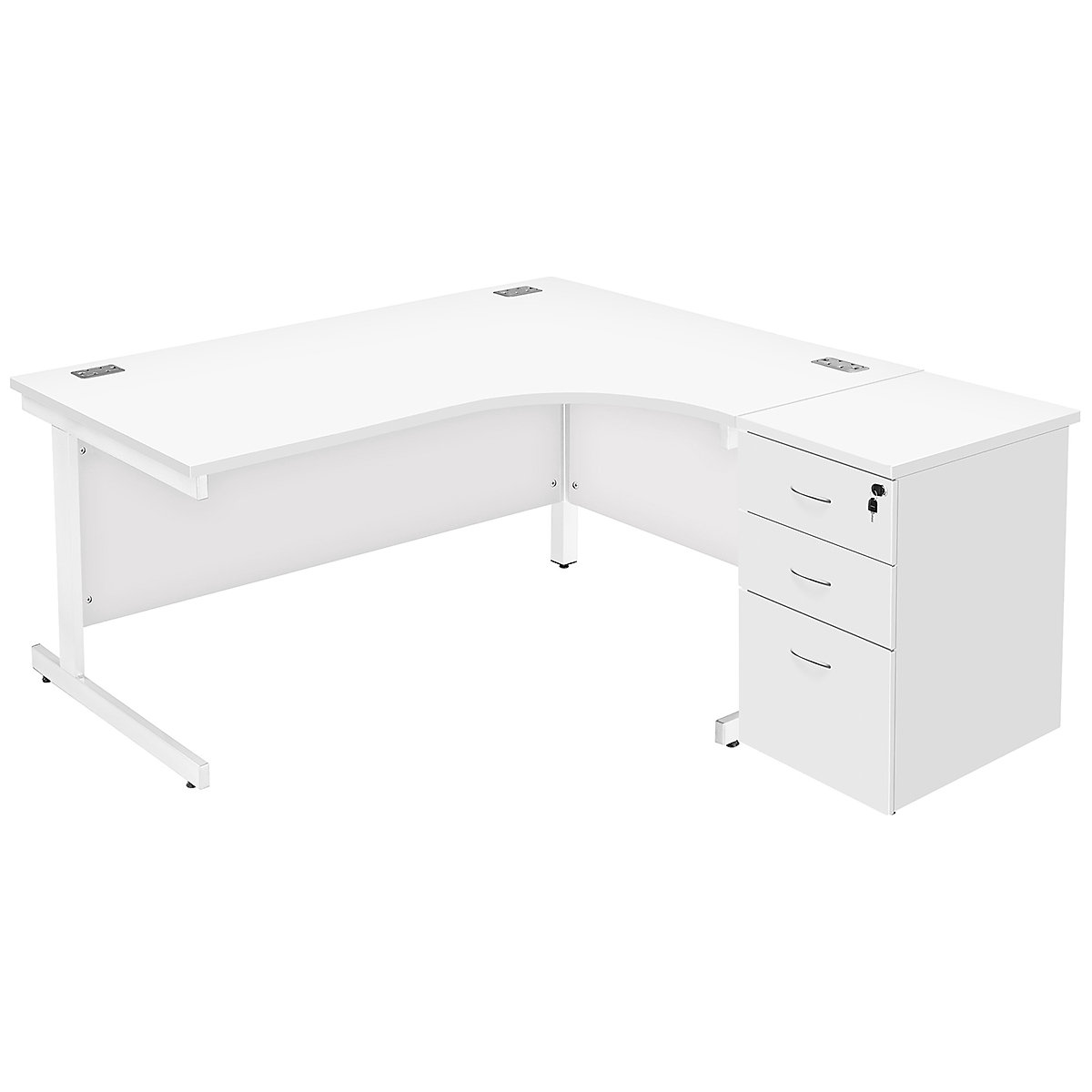 Commerce II Ergonomic Desks With Desk High Pedestal | Office Desks | BiGDUG