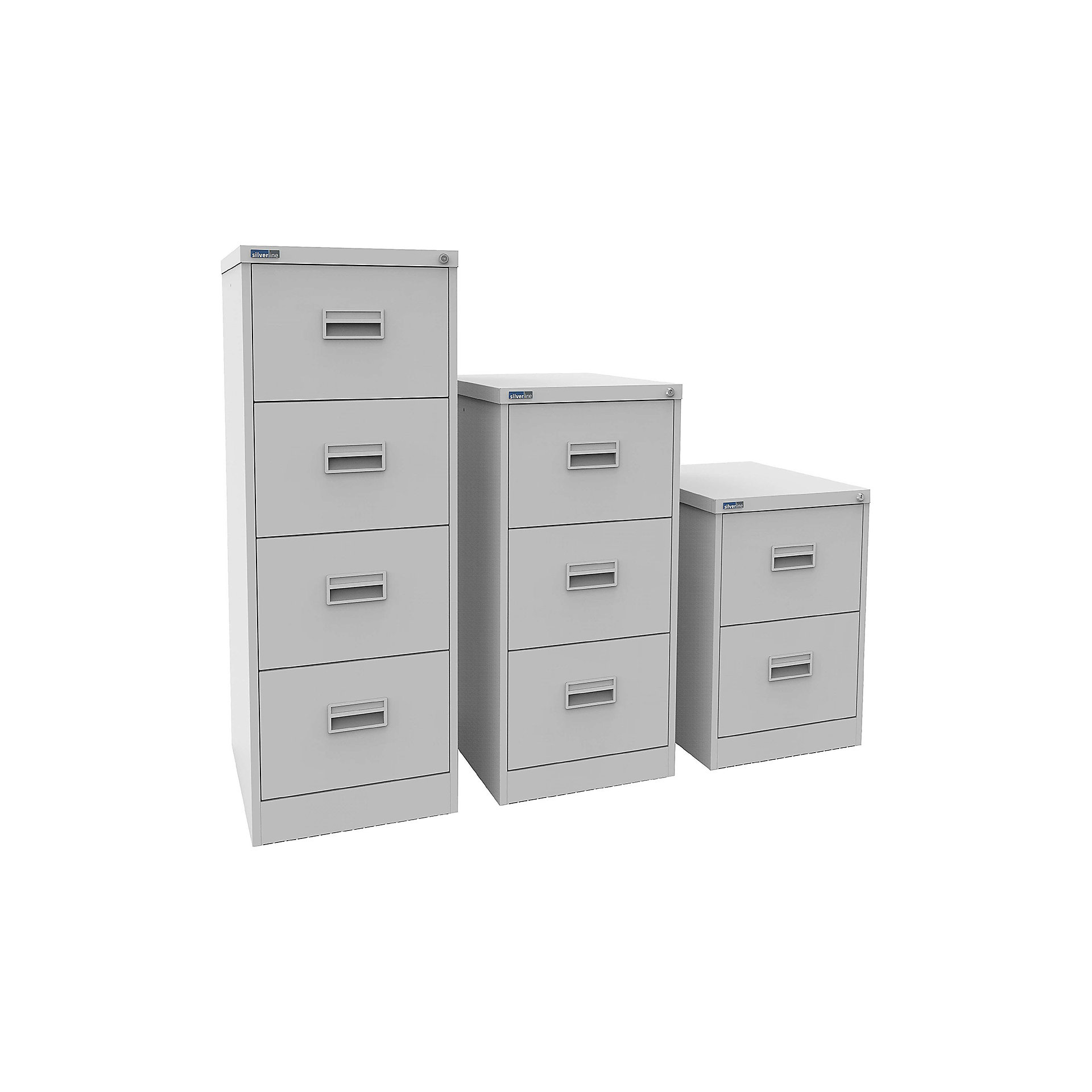 Silverline Midi Filing Cabinets | Foolscap - 2 Drawer