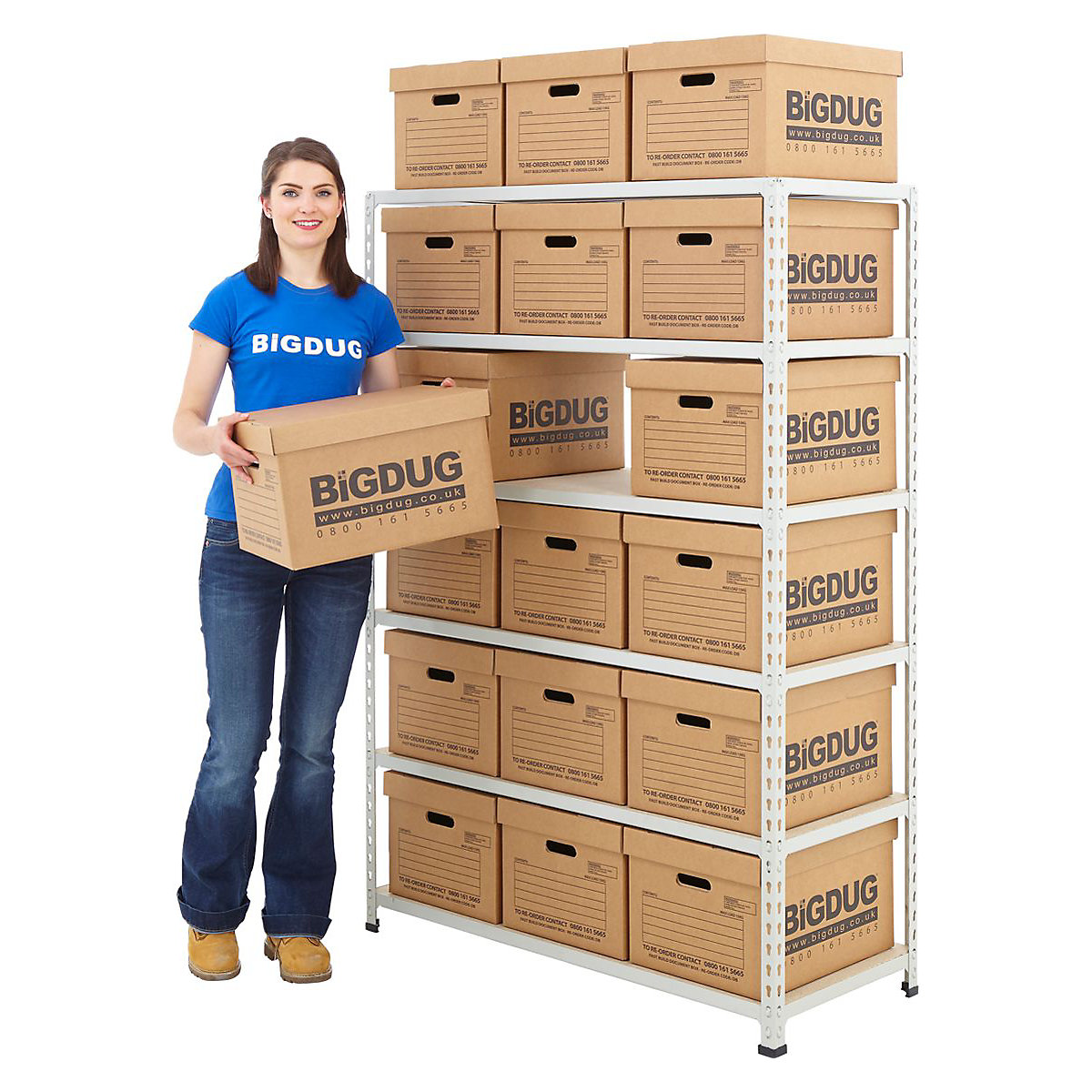 BiG340 Document Storage Shelving with Boxes | BiGDUG
