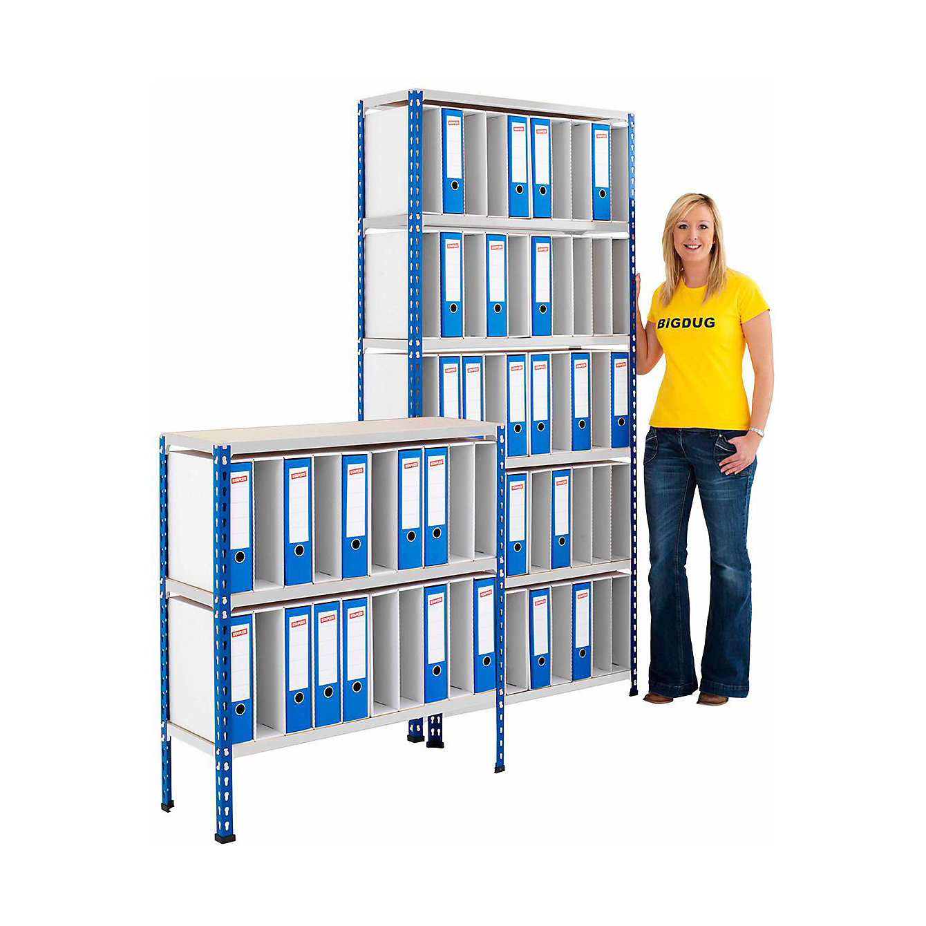 BiG340 100 Lever Arch File Shelving 1980h x 915w x 610d mm 6 Levels ...