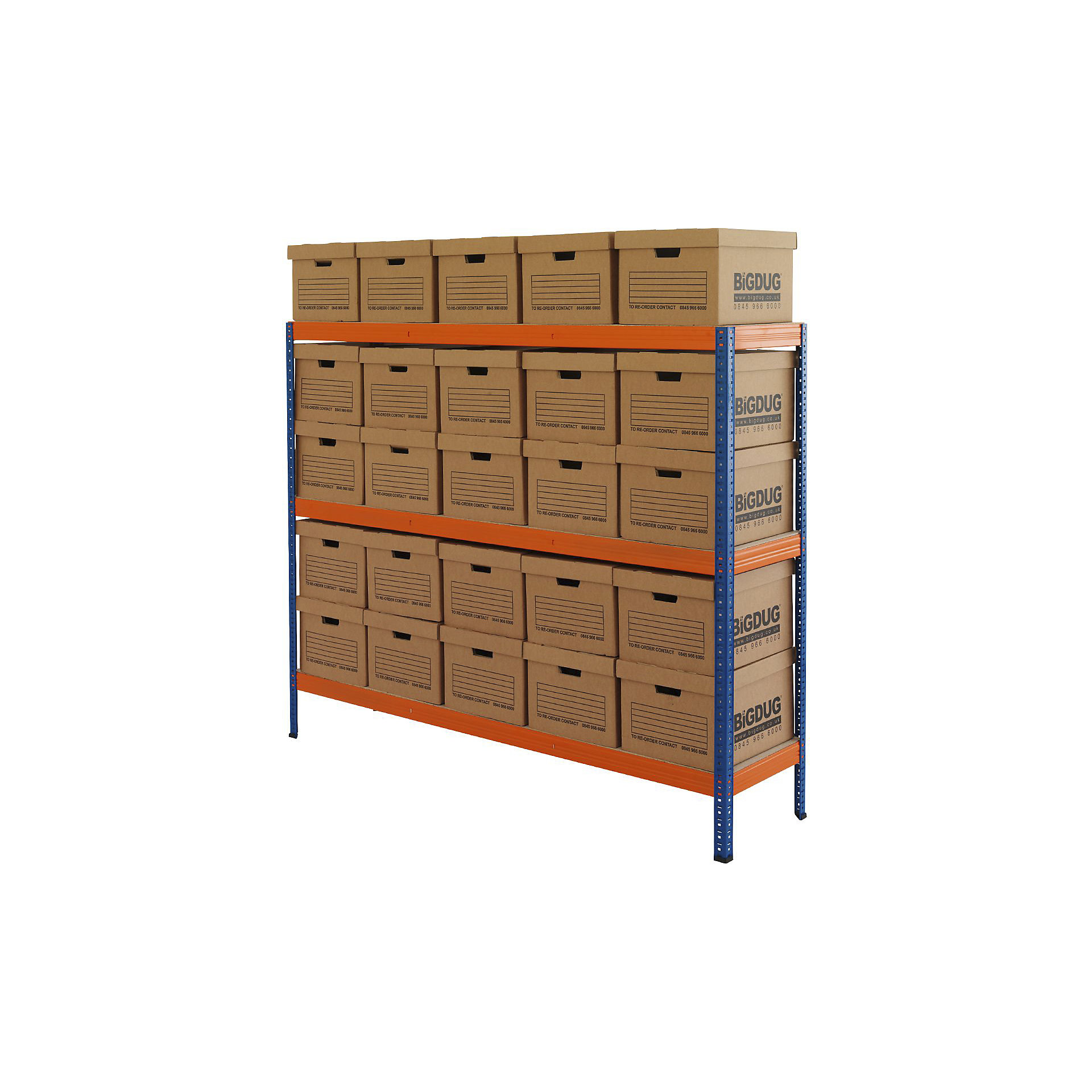 BiGDUG Essentials Industrial Shelving with Archive Document Boxes Kit ...