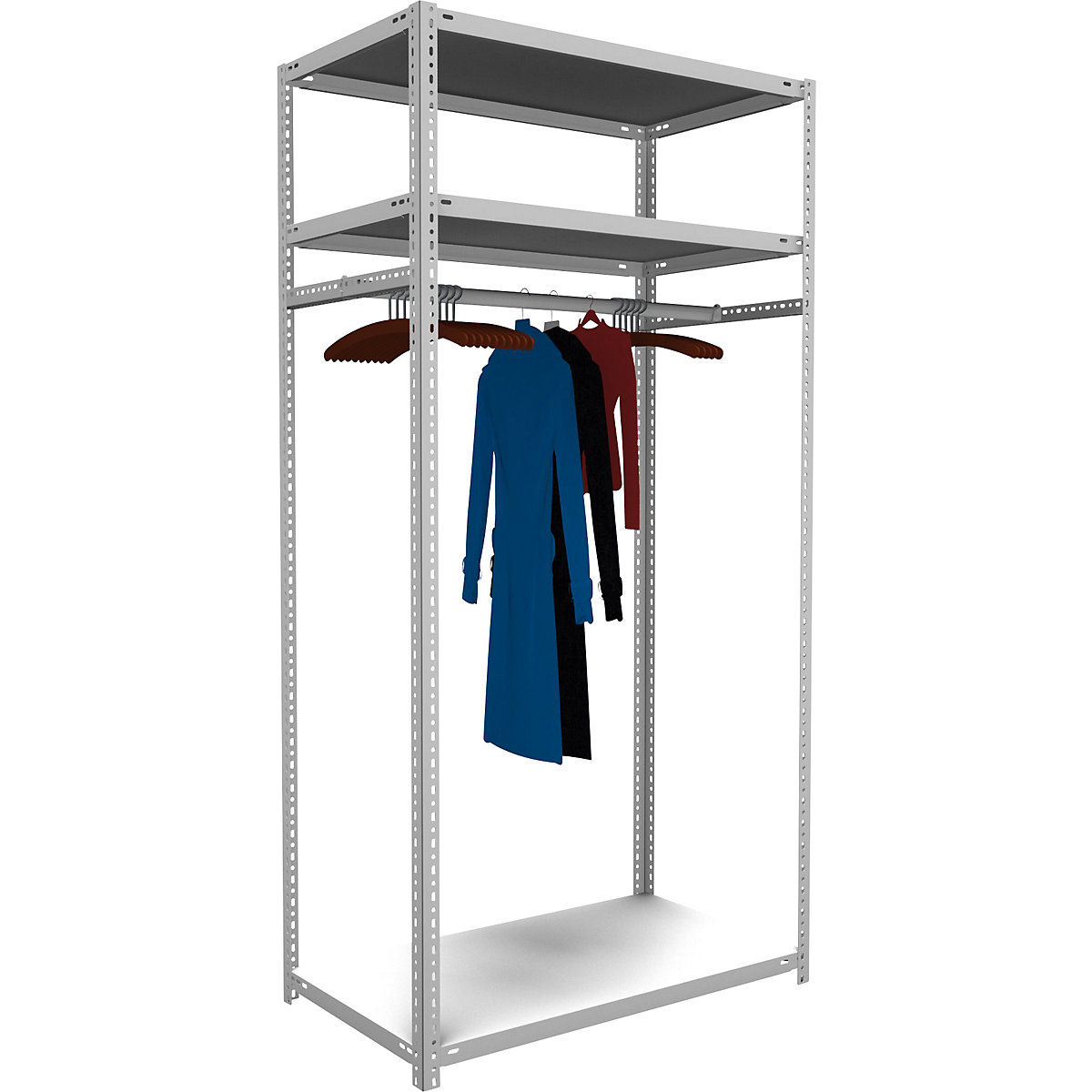 hofe – Bolt-together cloakroom shelving system: HxWxD 2000 x 1000 x 600 ...