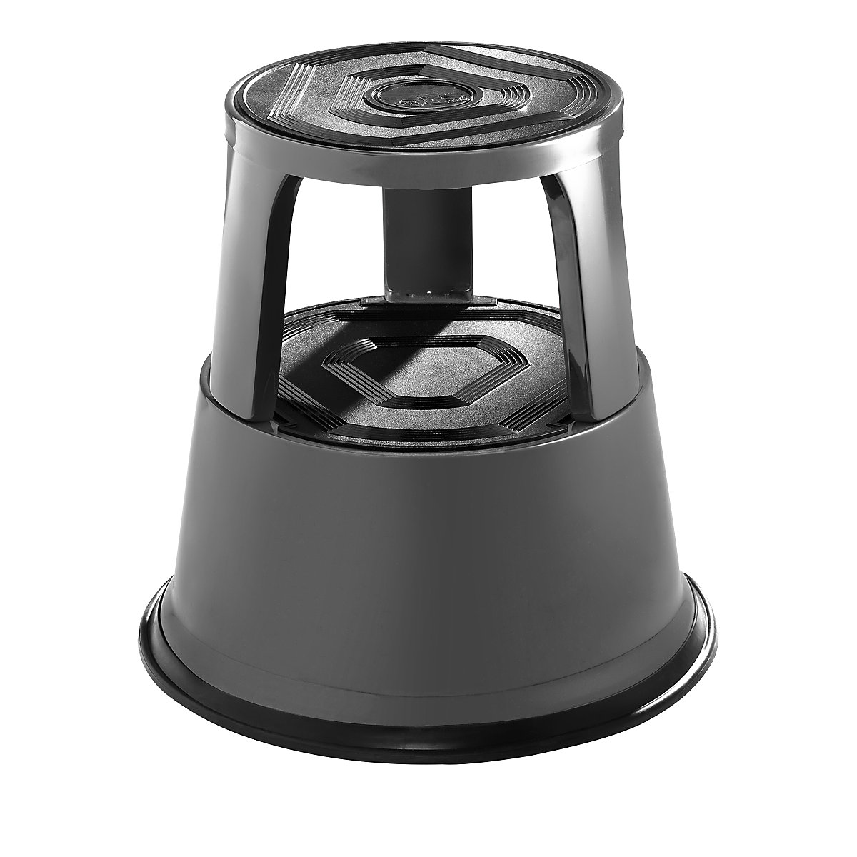 Kick stool made of sturdy sheet steel – eurokraft pro: max. load 150 kg ...