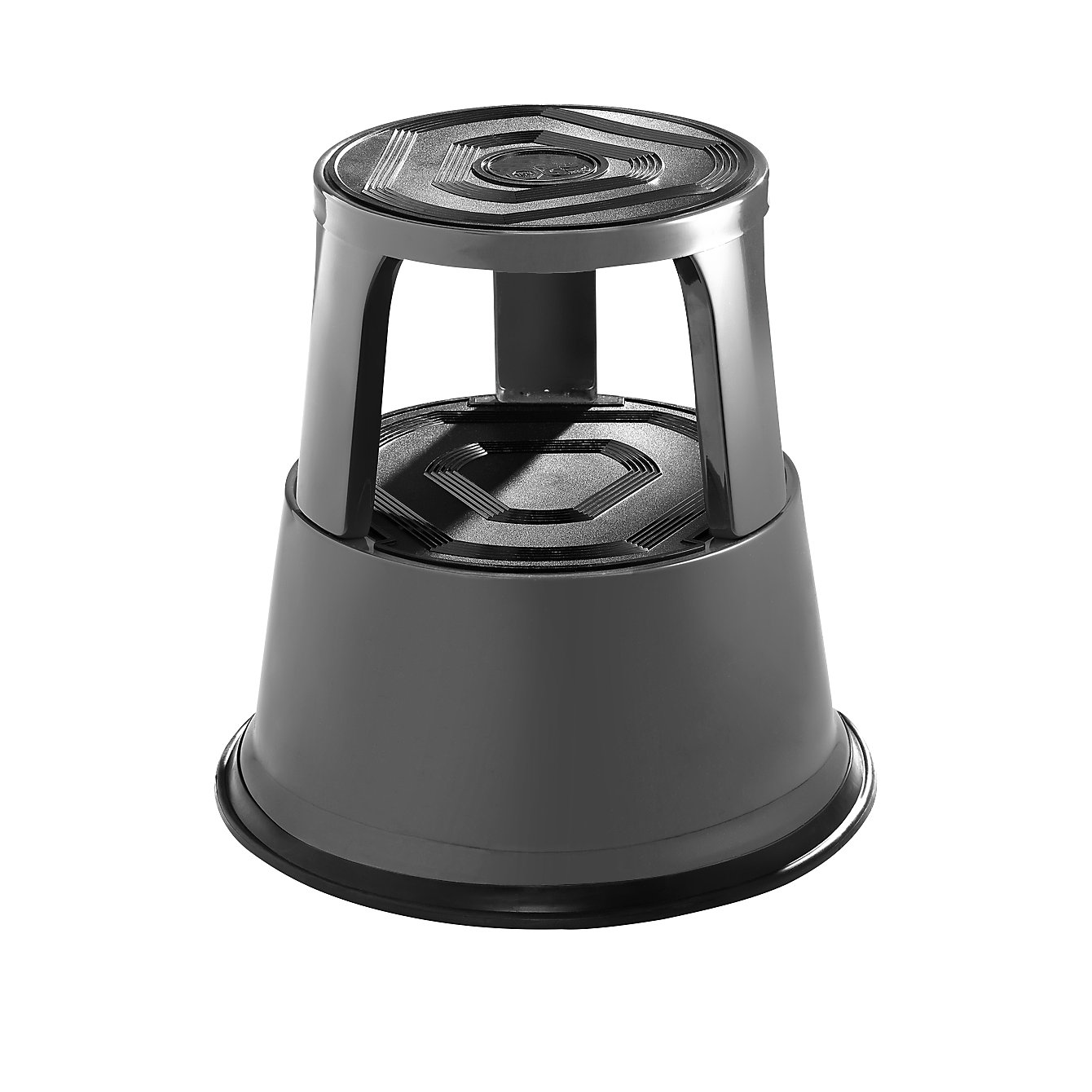 Kick stool made of sturdy sheet steel – eurokraft pro: max. load 150 kg ...