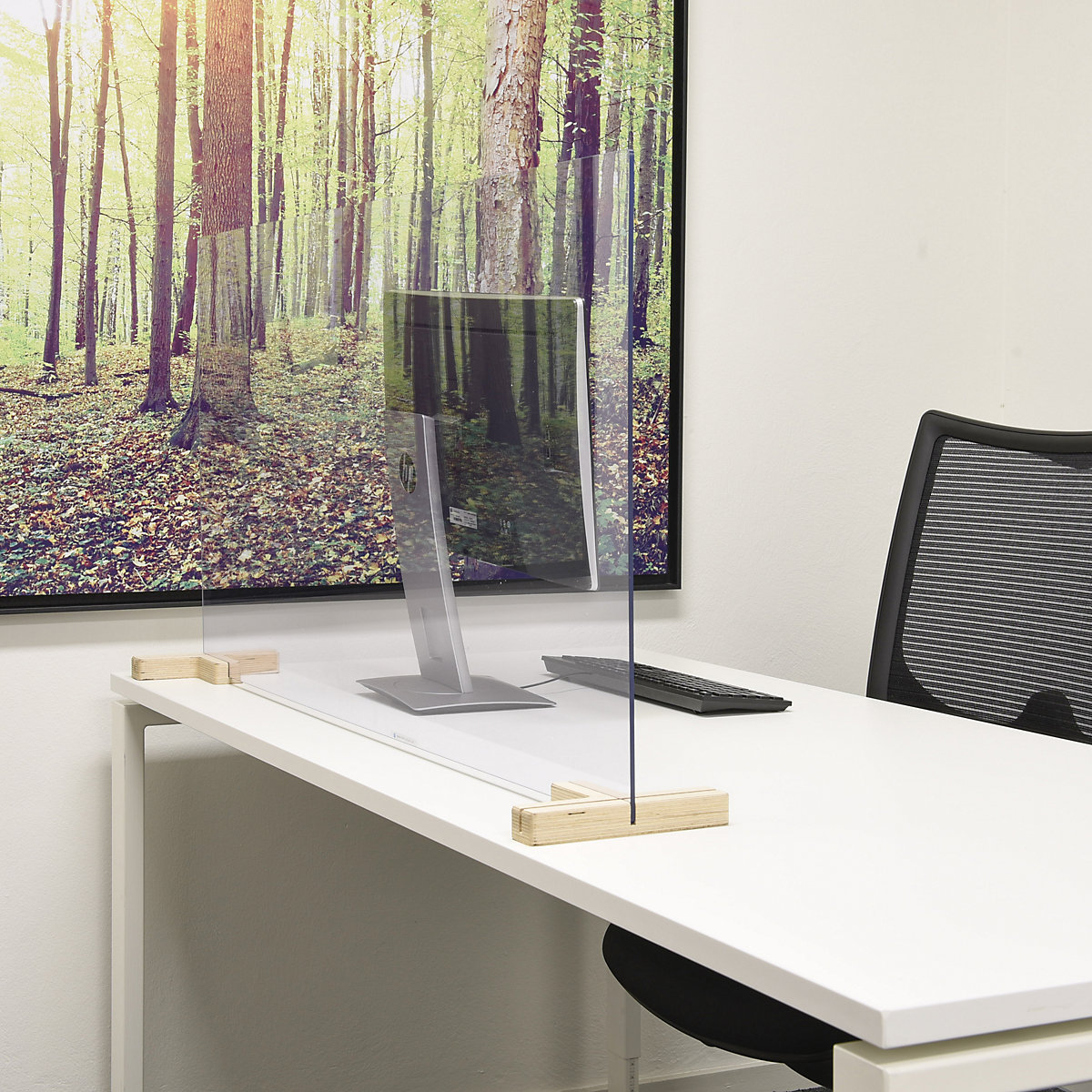 Partition for desks/tables: incl. 2 T-shaped foot connectors | kaiserkraft