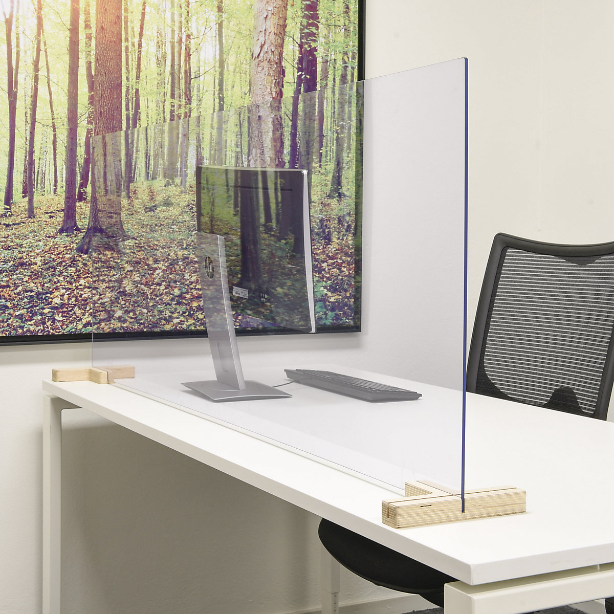 Partition for desks/tables: incl. 2 T-shaped foot connectors | kaiserkraft