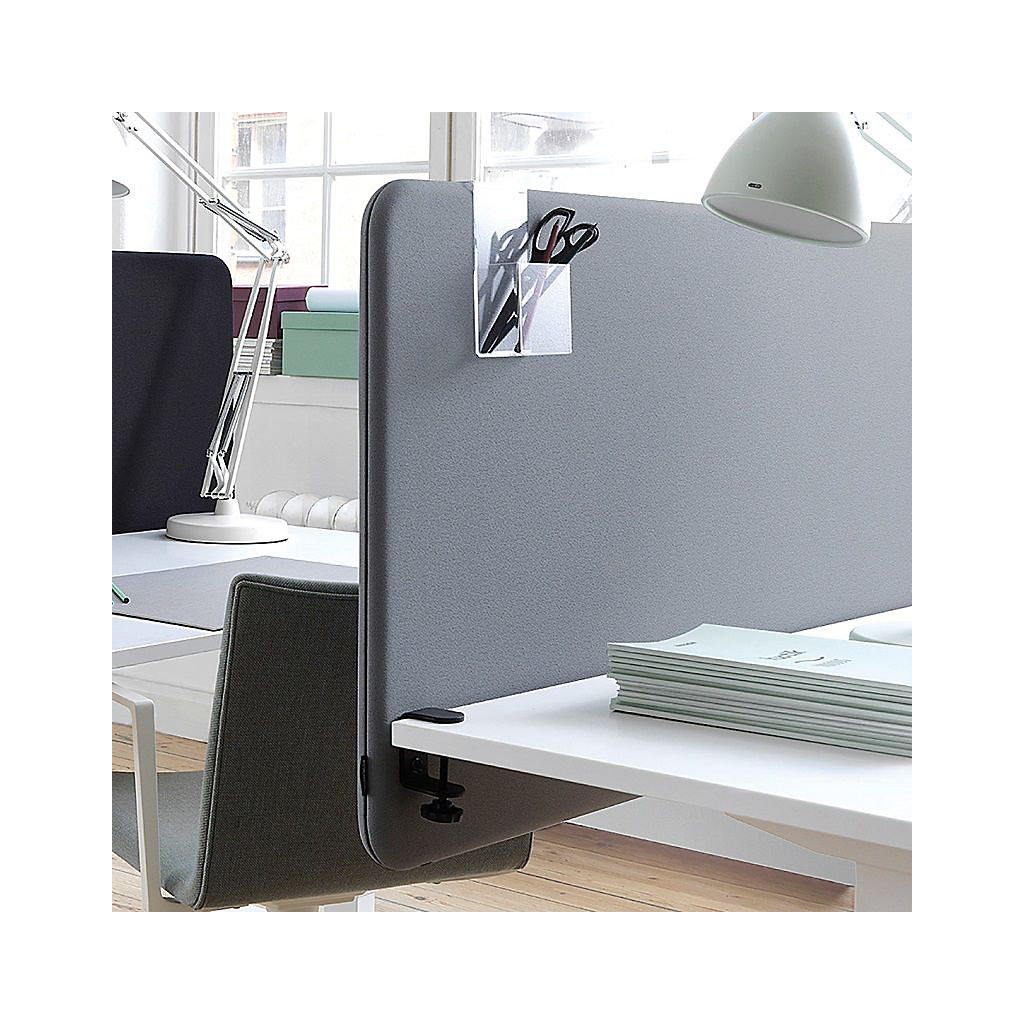 Standard acoustic desk partition with rounded corners: height 650 mm ...