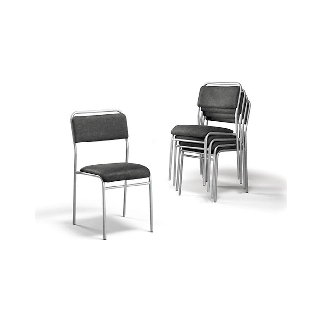 Conference chair without arm rests: metal frame, pack of 4 | kaiserkraft