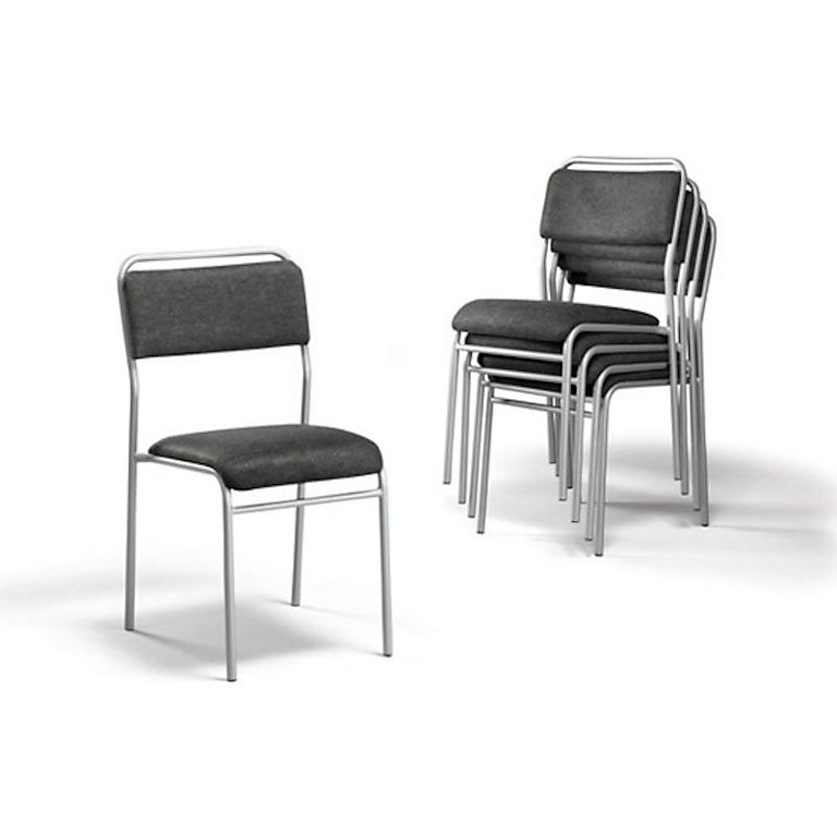 Conference chair without arm rests: metal frame, pack of 4 | kaiserkraft