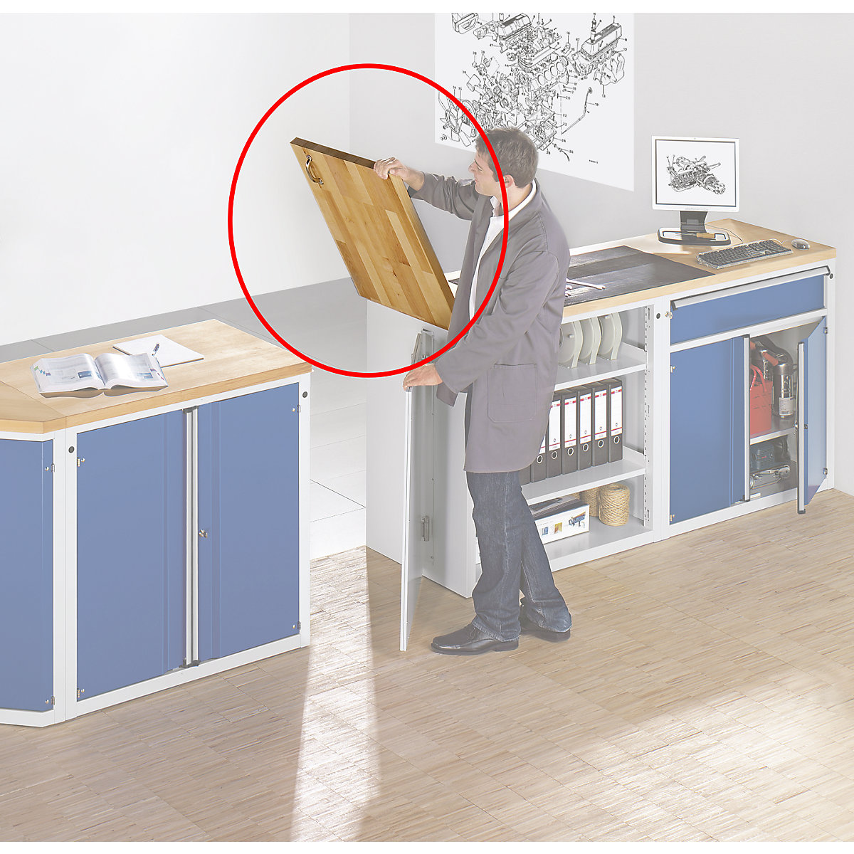 ANKE – Folding counter top for material and tool distribution counter ...