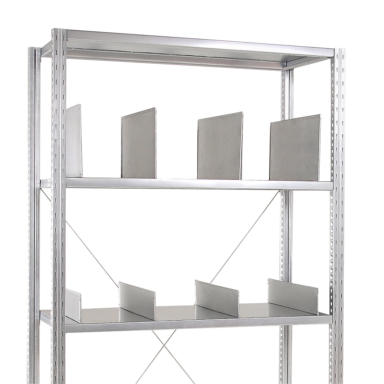Divider for heavy duty shelf unit, zinc plated: height 150 mm, pack of ...