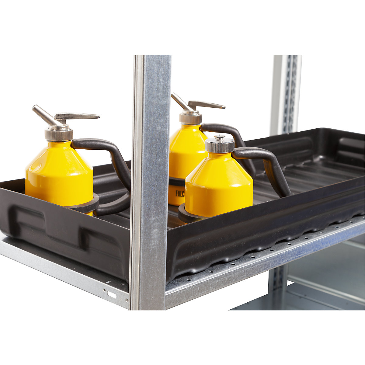 PE-stelling-opvangbak voor kleine emballages – eurokraft pro: geleidend ...