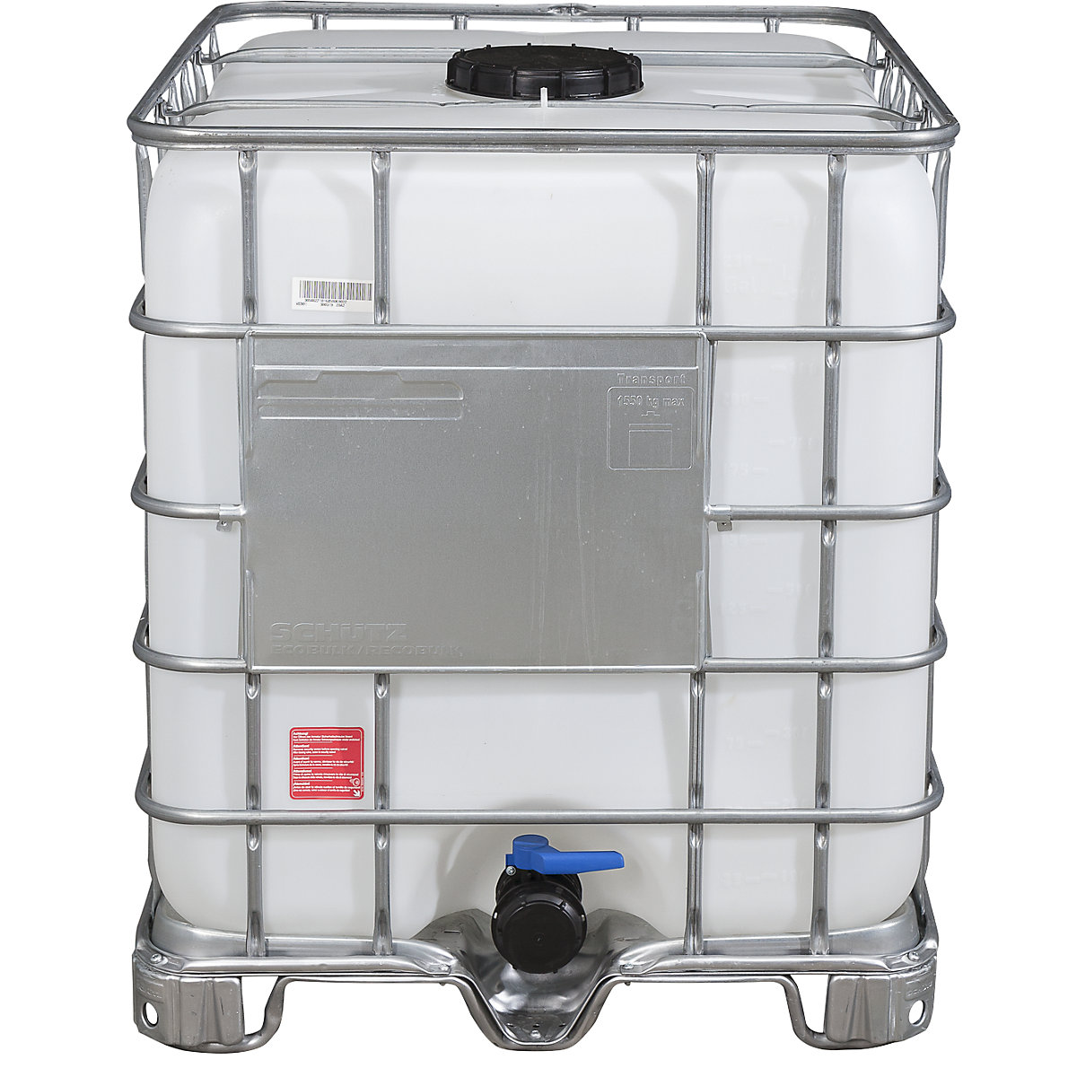 IBC-container RECOBULK: inhoud 1000 l, op pallet met stalen sleden ...