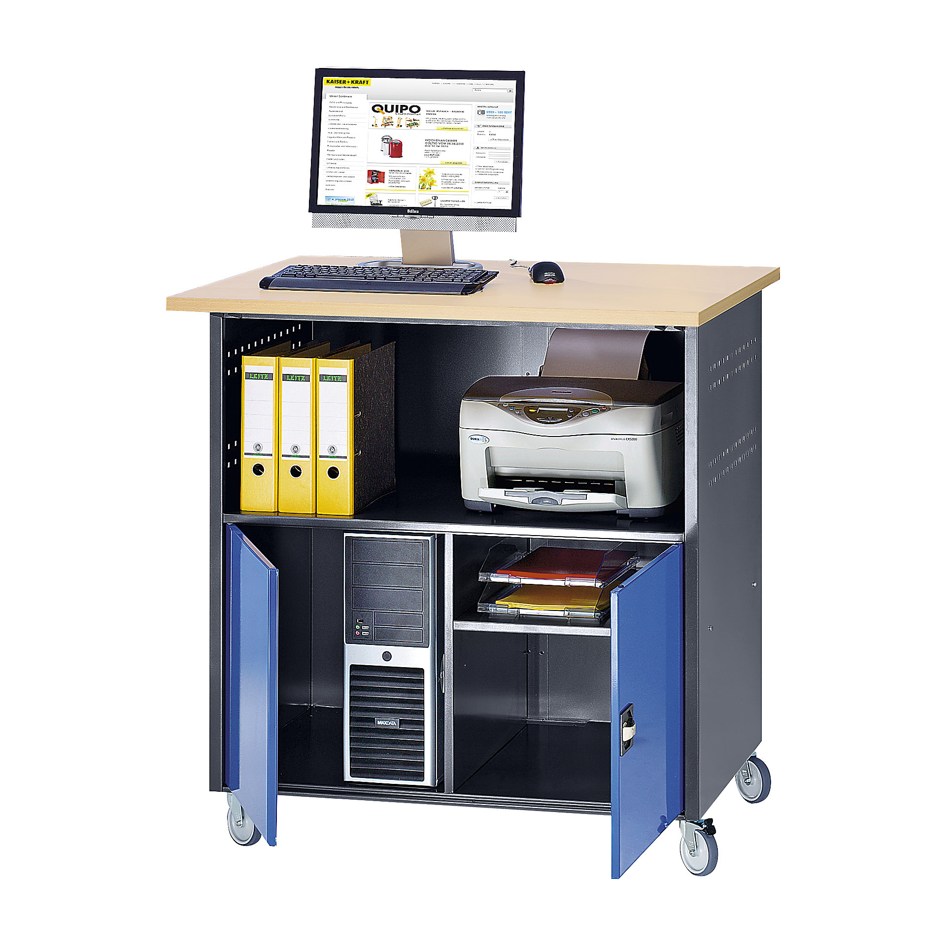 RAU Computer-Arbeitsplatz: HxBxT 1100 x 1030 x 660 mm, fahrbar | KAISER ...